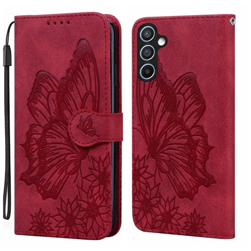 For Samsung Galaxy A56 5G 6.7" Large Butterfly Pattern Embossed Strong ...