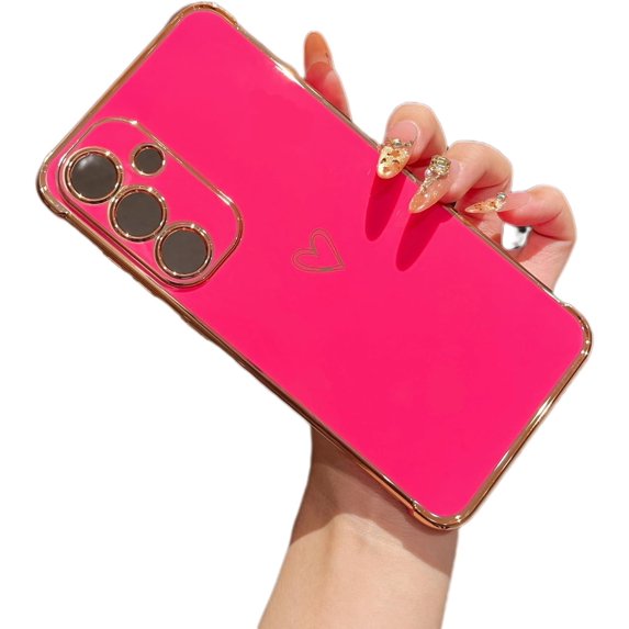Samsung Galaxy A56 5G Case, Cute Love Heart Plating Edge Phone Cover ...