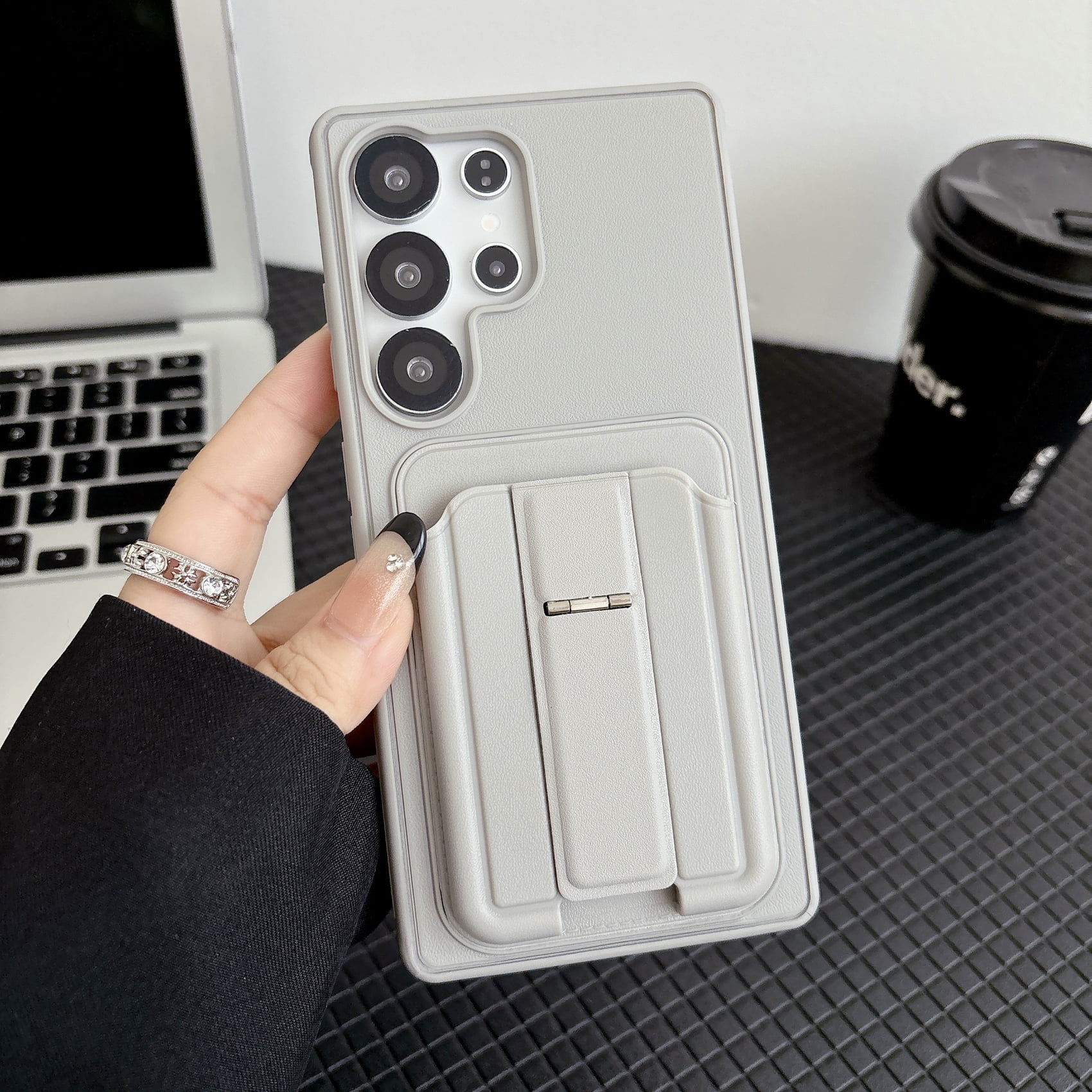 for Samsung Galaxy A56 5G Protective Back Case with PU Leather ...