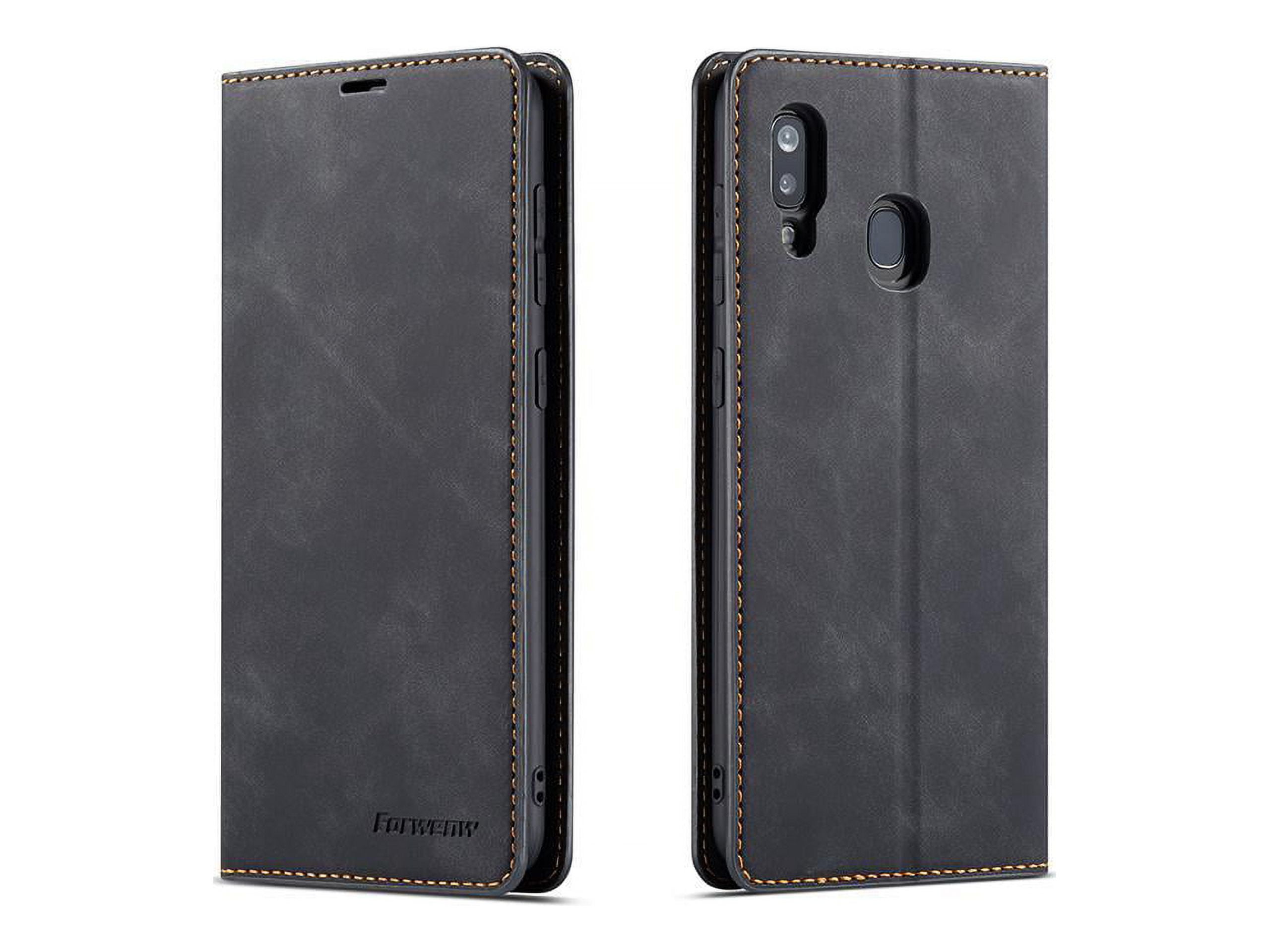 Samsung Galaxy A60 Case, Premium PU Leather Cover TPU Bumper with Card ...