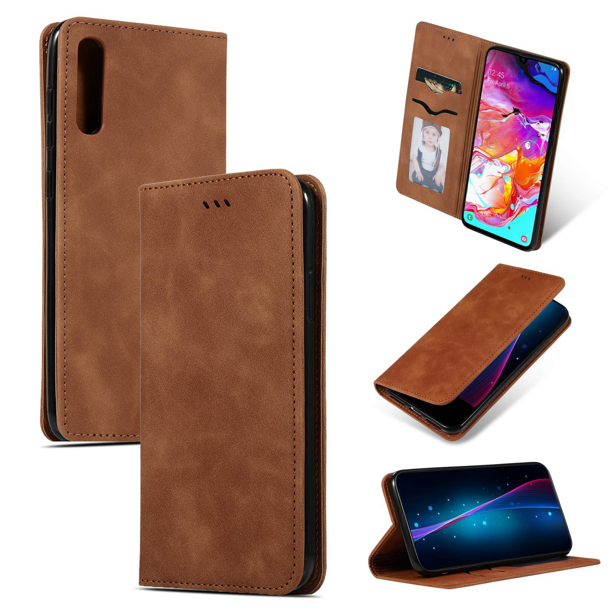 Samsung Galaxy A70 Case, Dteck Smooth PU Leather Flip Folio Wallet Card ...