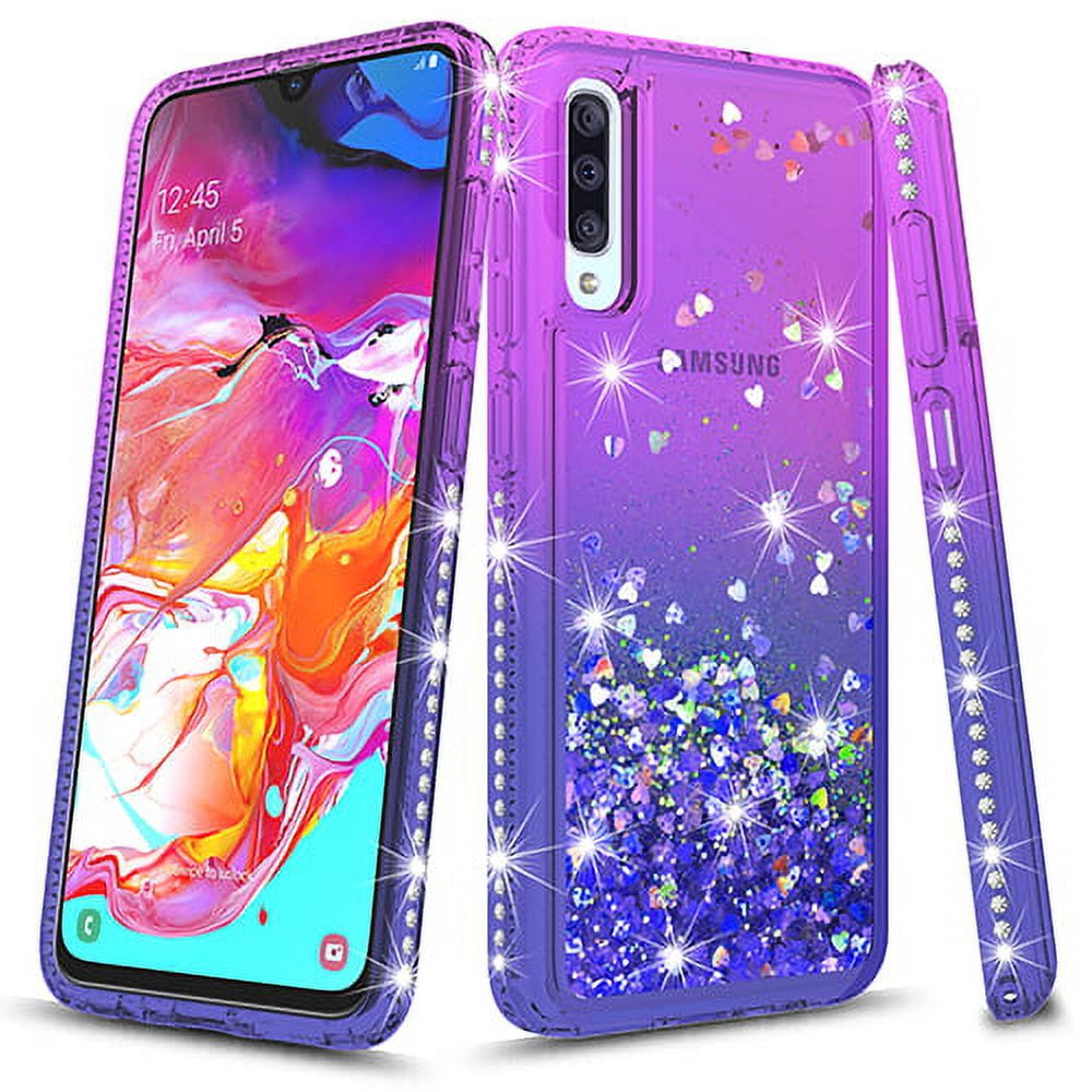 Samsung Galaxy A70 Case, KAESAR Quicksand Glitter Sparkly Rhinestone ...
