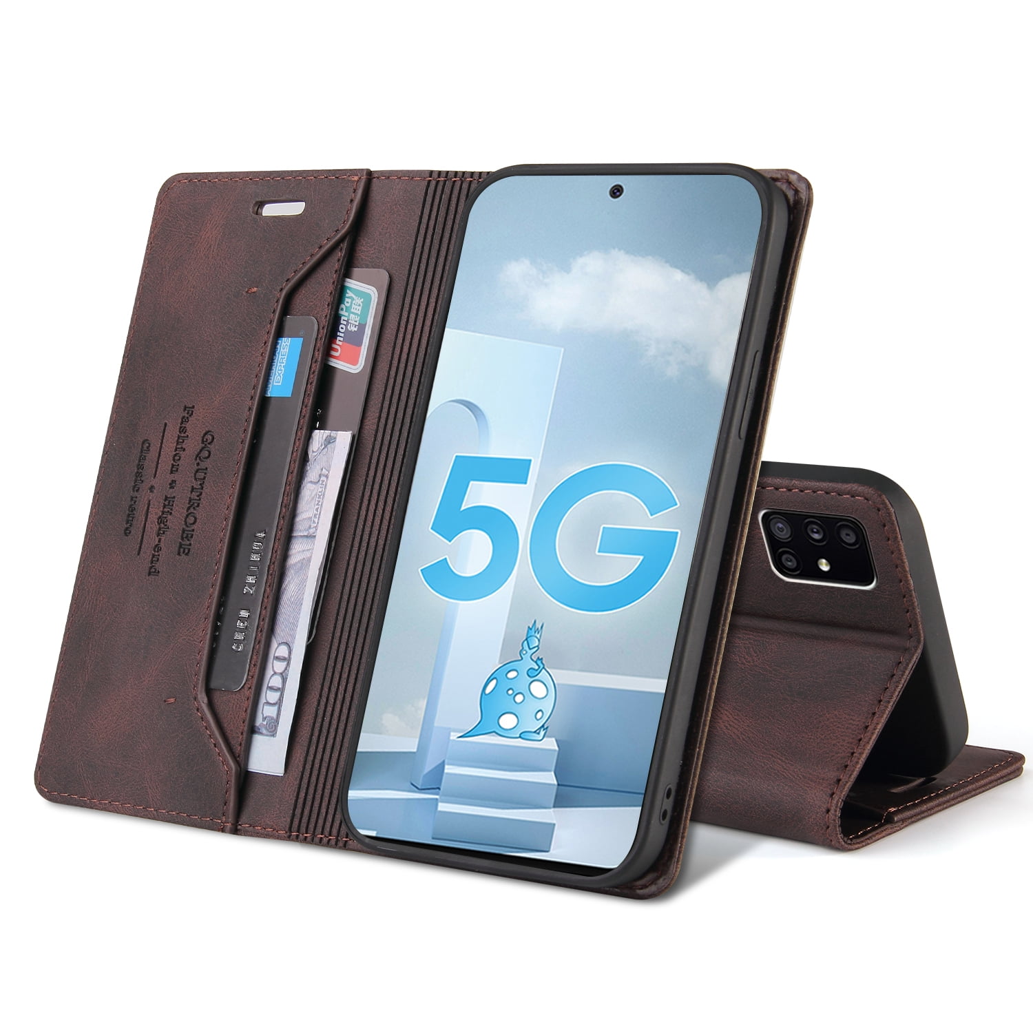 Samsung Galaxy A71 5G Leather Wallet Case, Magnetic Flip, Card Slots ...