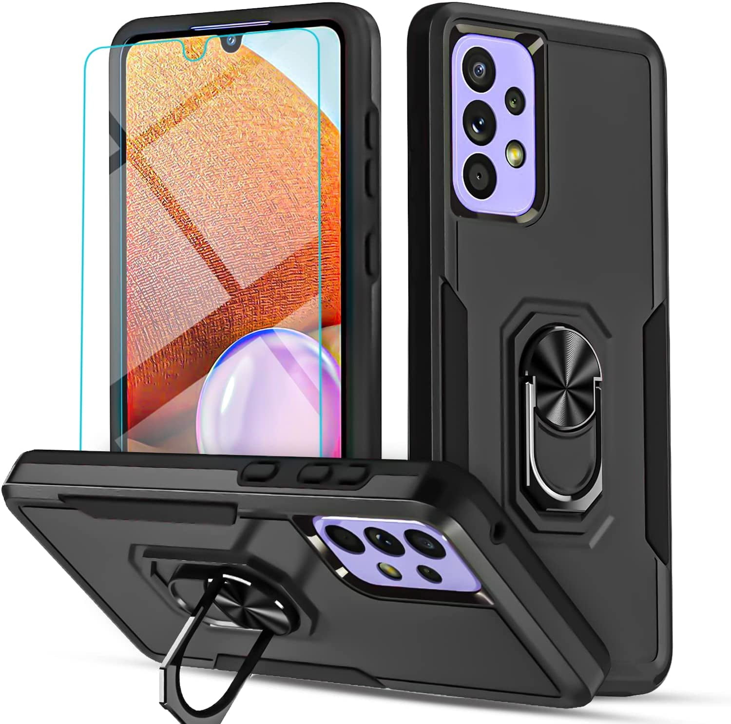 Samsung Galaxy A73 5G Case, Circlemalls Ring Stand Armor Cover Case ...