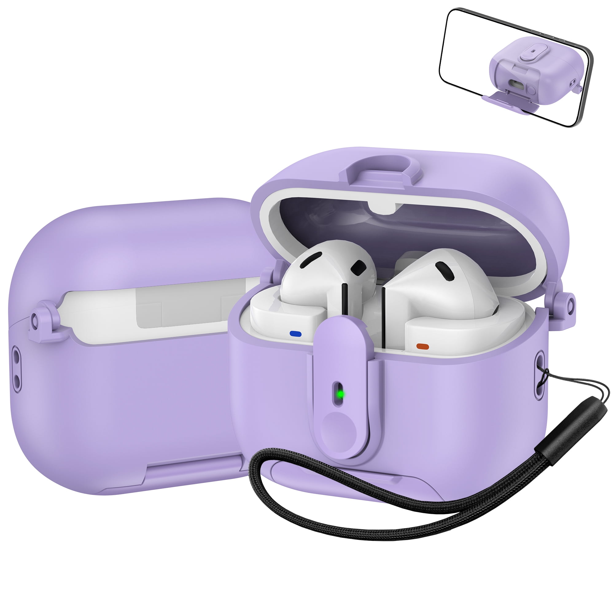 For Samsung Galaxy Buds 3/3 Pro Case Cover with Phone Stand&Lock Clip ...