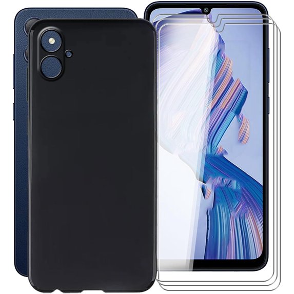 for Samsung Galaxy F05 Case, with [ 3 x Screen Protector Tempered Glass ...