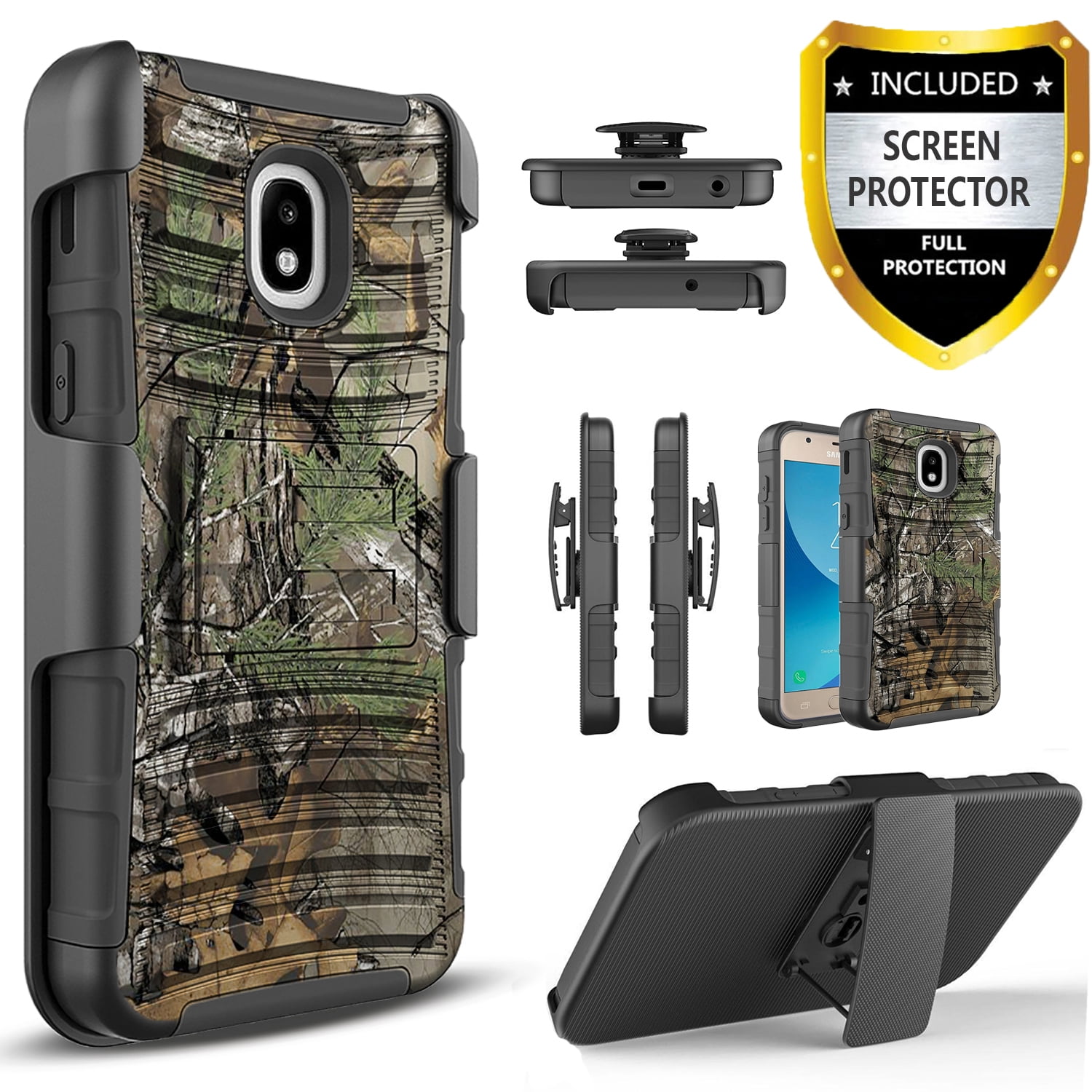 Samsung Galaxy J3 Orbit Case, Dual Layers [Combo Holster] And Built-In ...