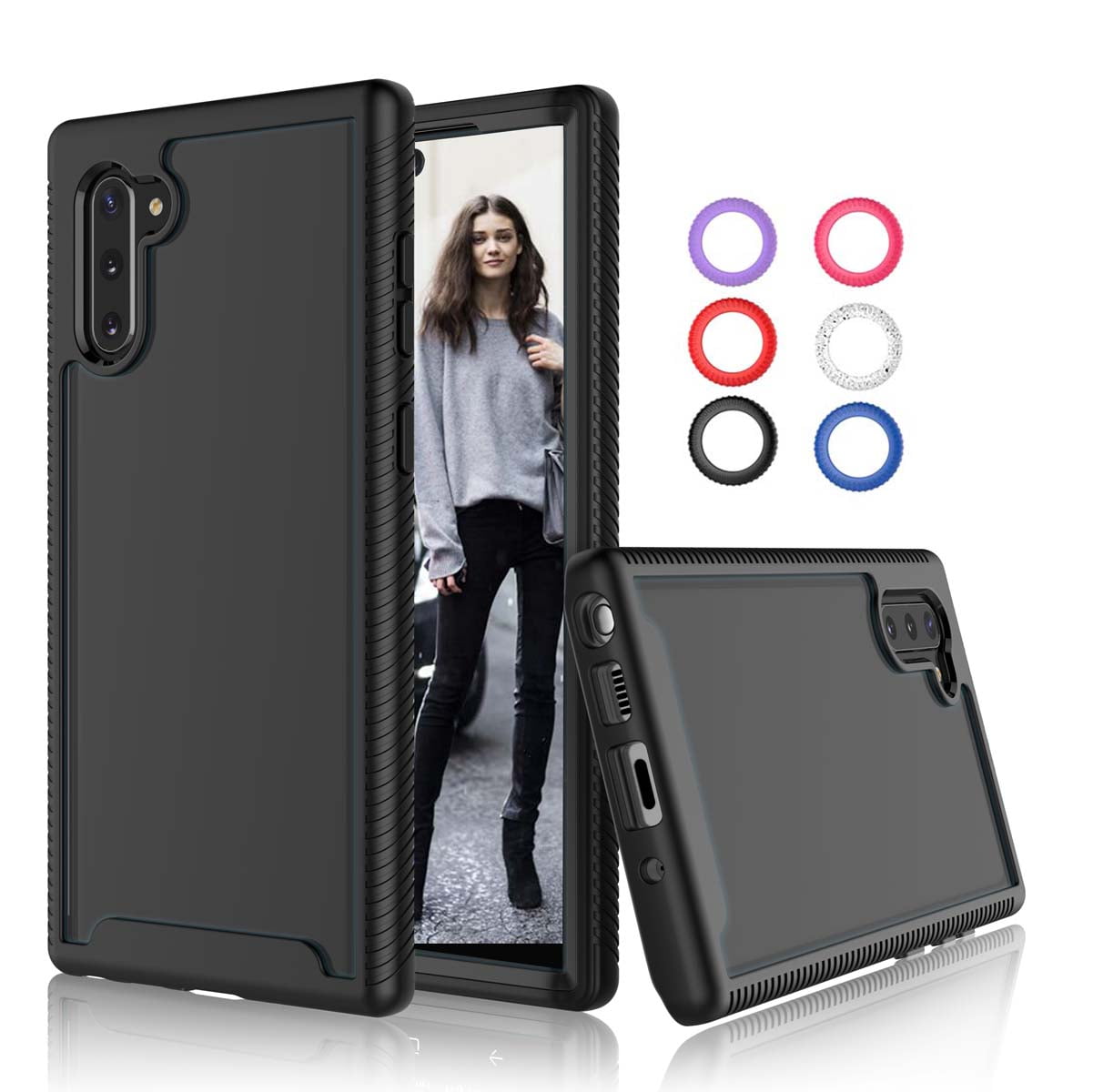 Njjex Samsung Galaxy Note 10 5G Case, Full-Body Rugged Clear Back ...