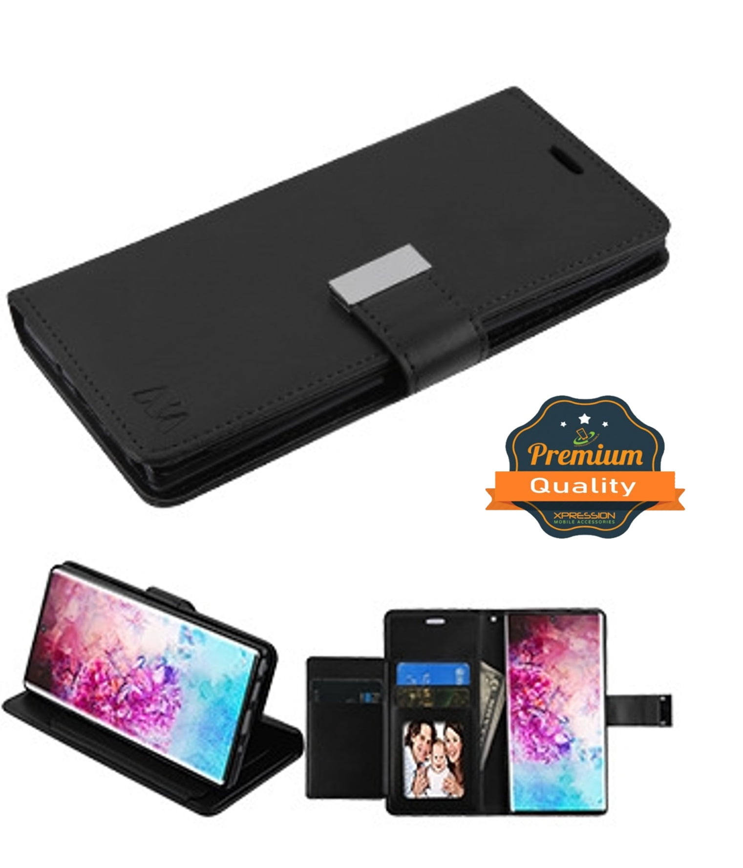Samsung Galaxy Note 10 (6.3") Phone Case Leather Flip ID Credit Card ...