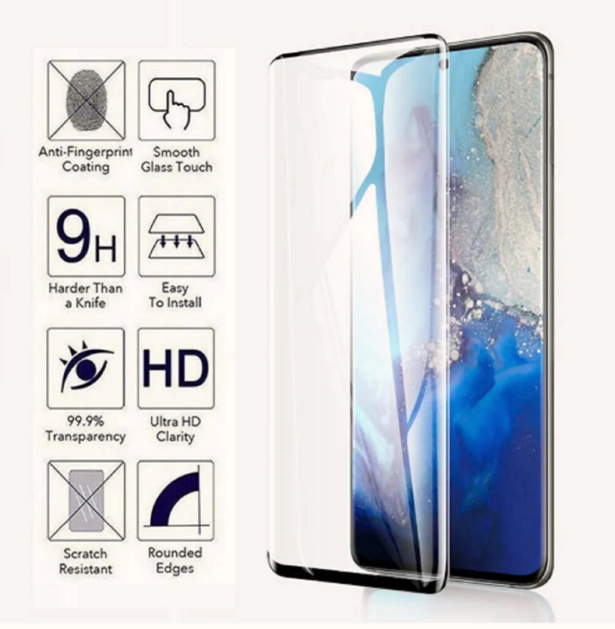 Samsung Galaxy Note 10 Plus Full Cover (Black) 3D Tempered Glass Screen ...