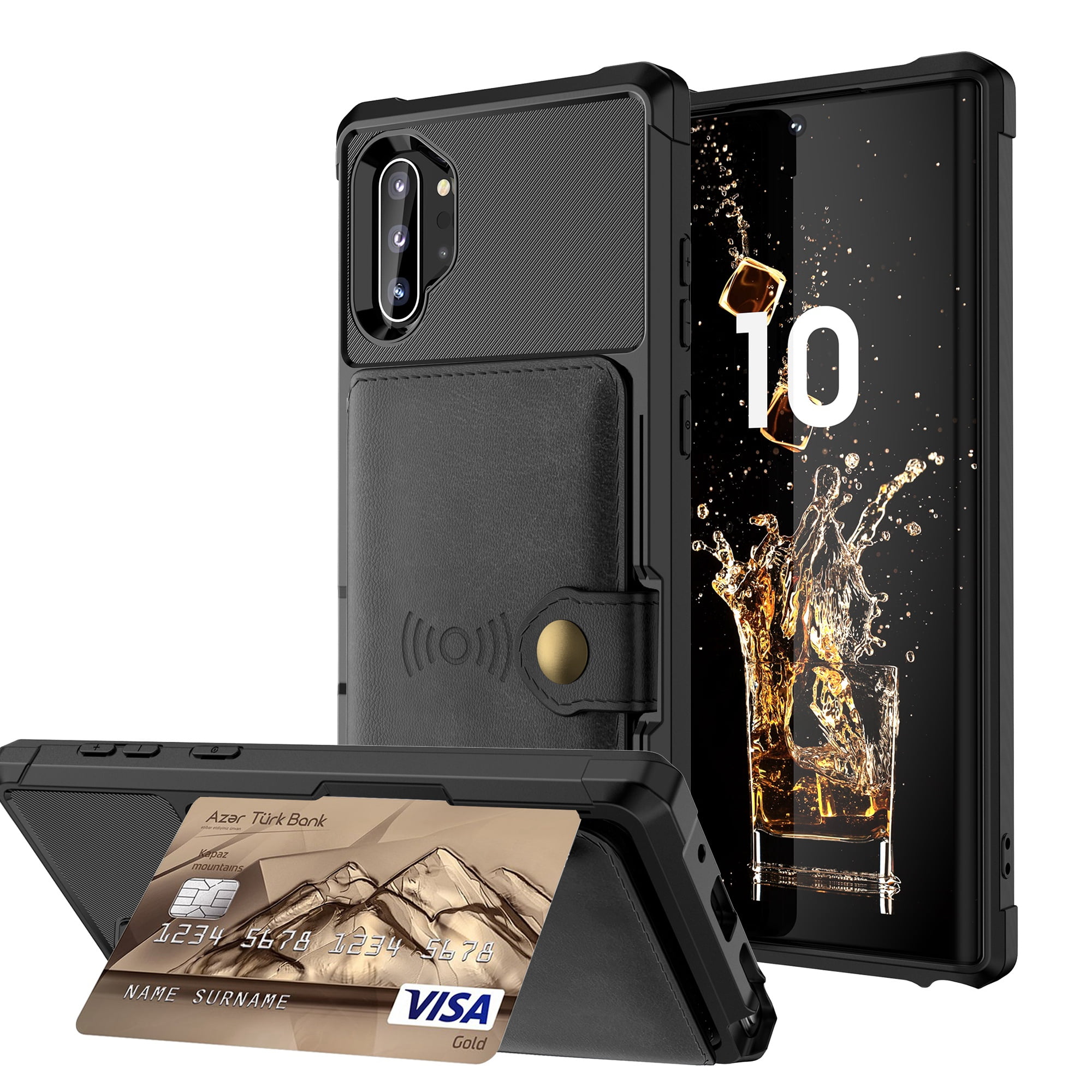 Samsung Galaxy Note 10 Plus Wallet Case, Dteck Heavy Duty Hard Silicone ...