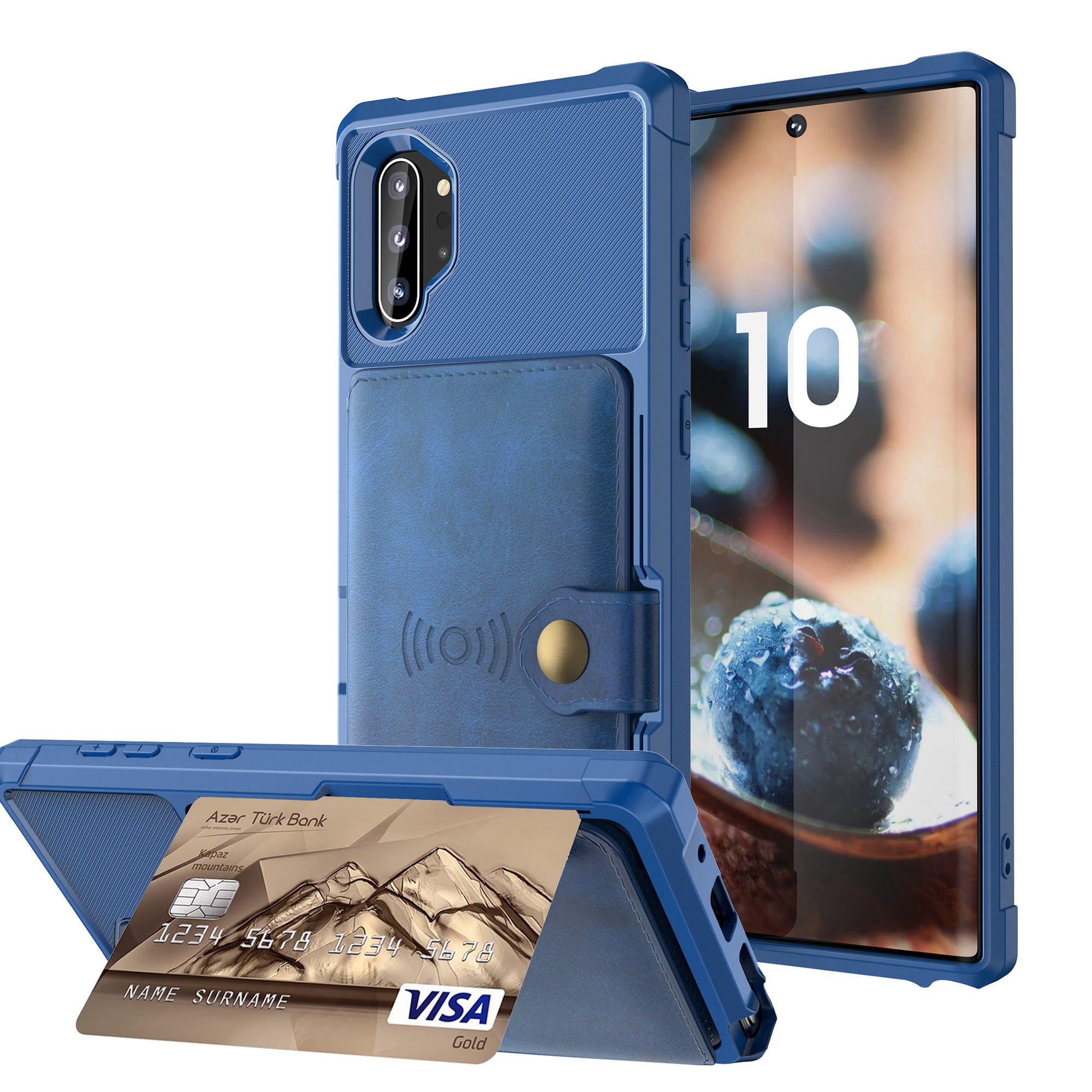 Samsung Galaxy Note 10 Plus Wallet Case, Dteck Heavy Duty Hard Silicone Shockproof Case Flip ...