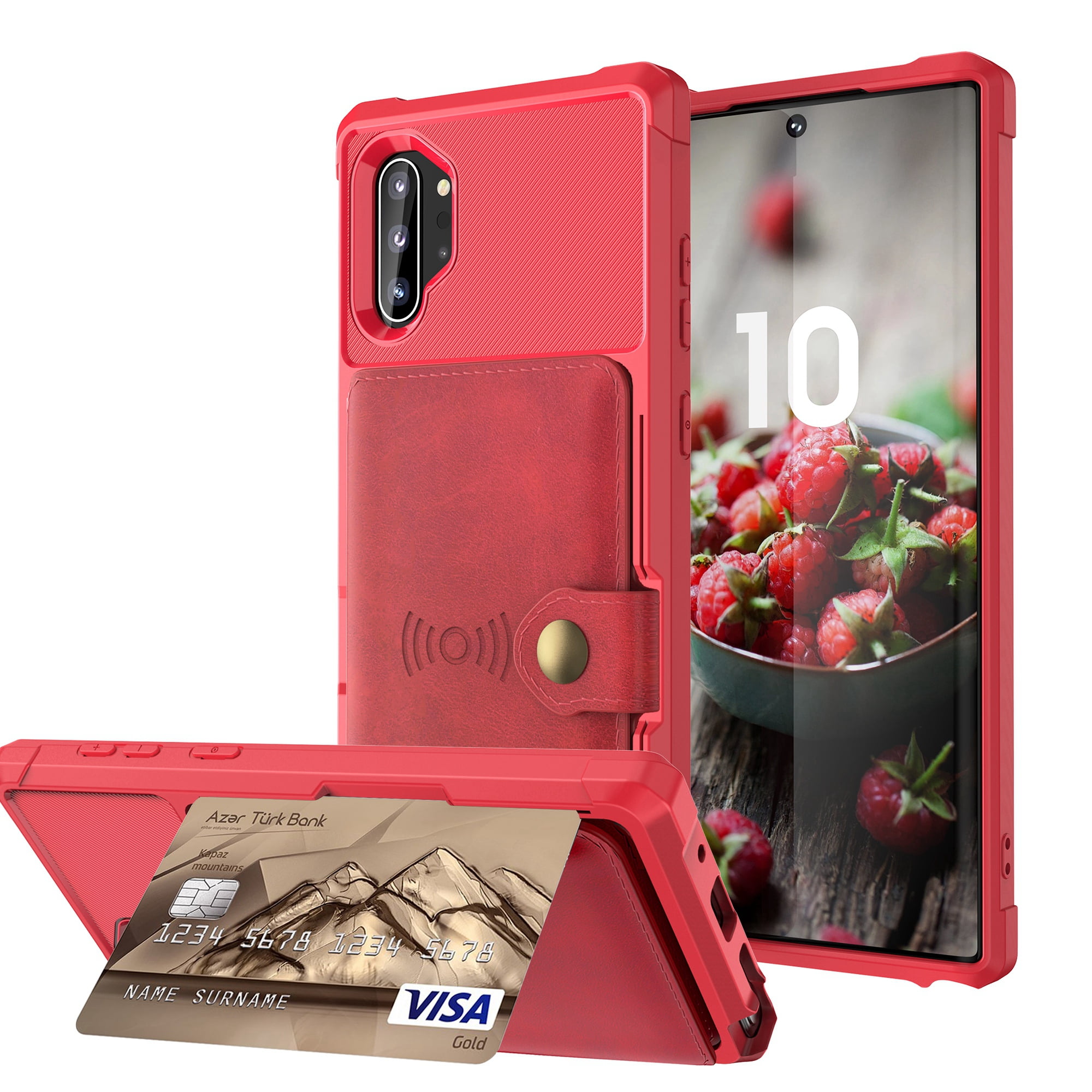 Samsung Galaxy Note 10 Plus Wallet Case, Dteck Heavy Duty Hard Silicone ...