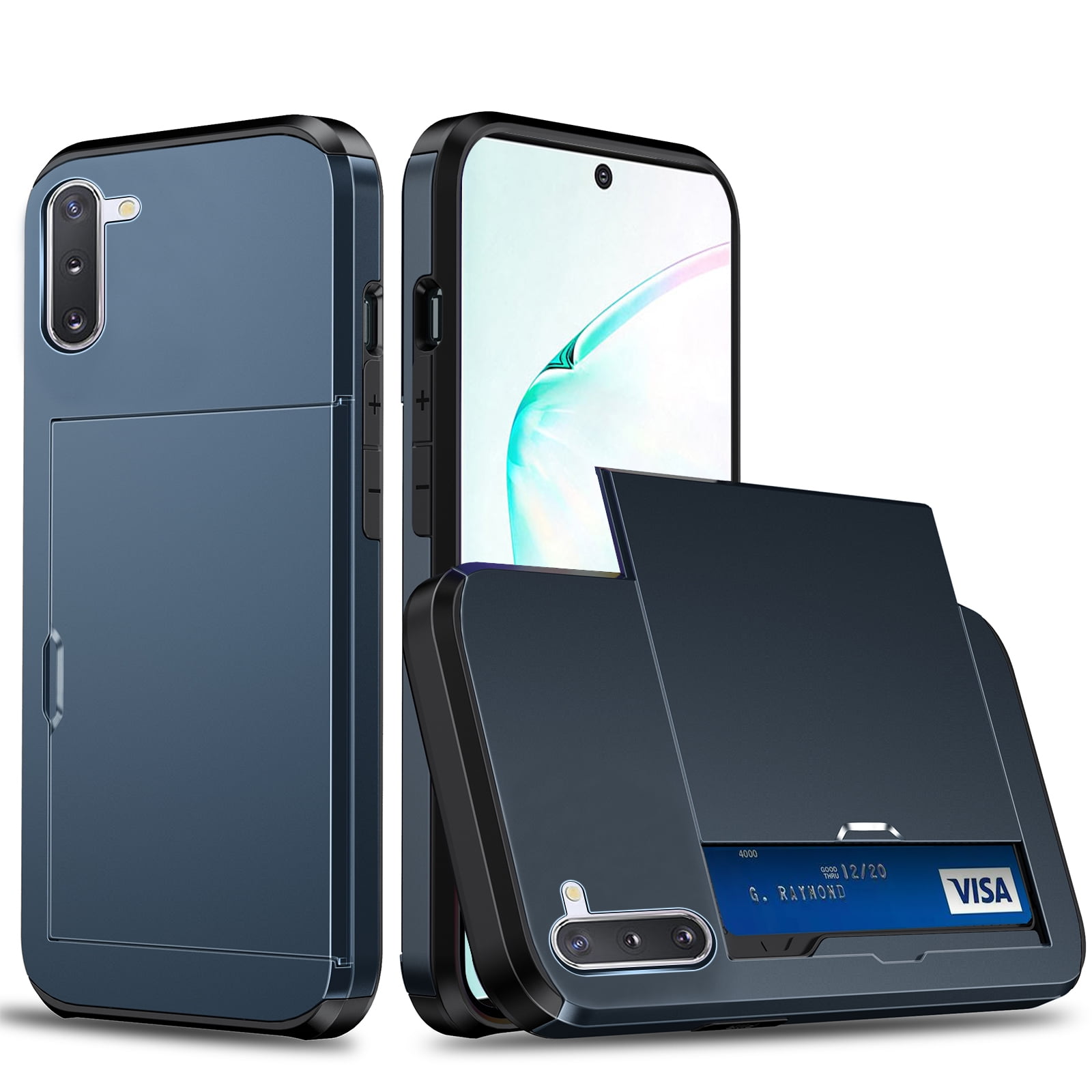 for Samsung Galaxy Note 10 Plus Wallet Case with Sliding Door Hidden ...