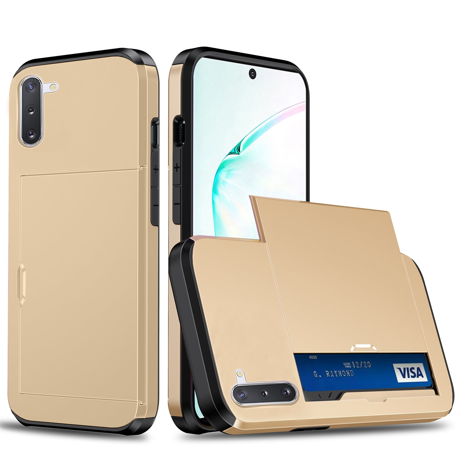 for Samsung Galaxy Note 10 Plus Wallet Case with Sliding Door Hidden ...