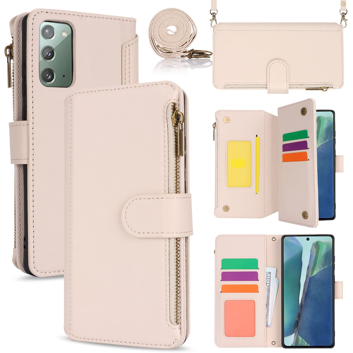 for Samsung Galaxy Note 20 Crossbody Wallet Case, RFID Blocking Case ...