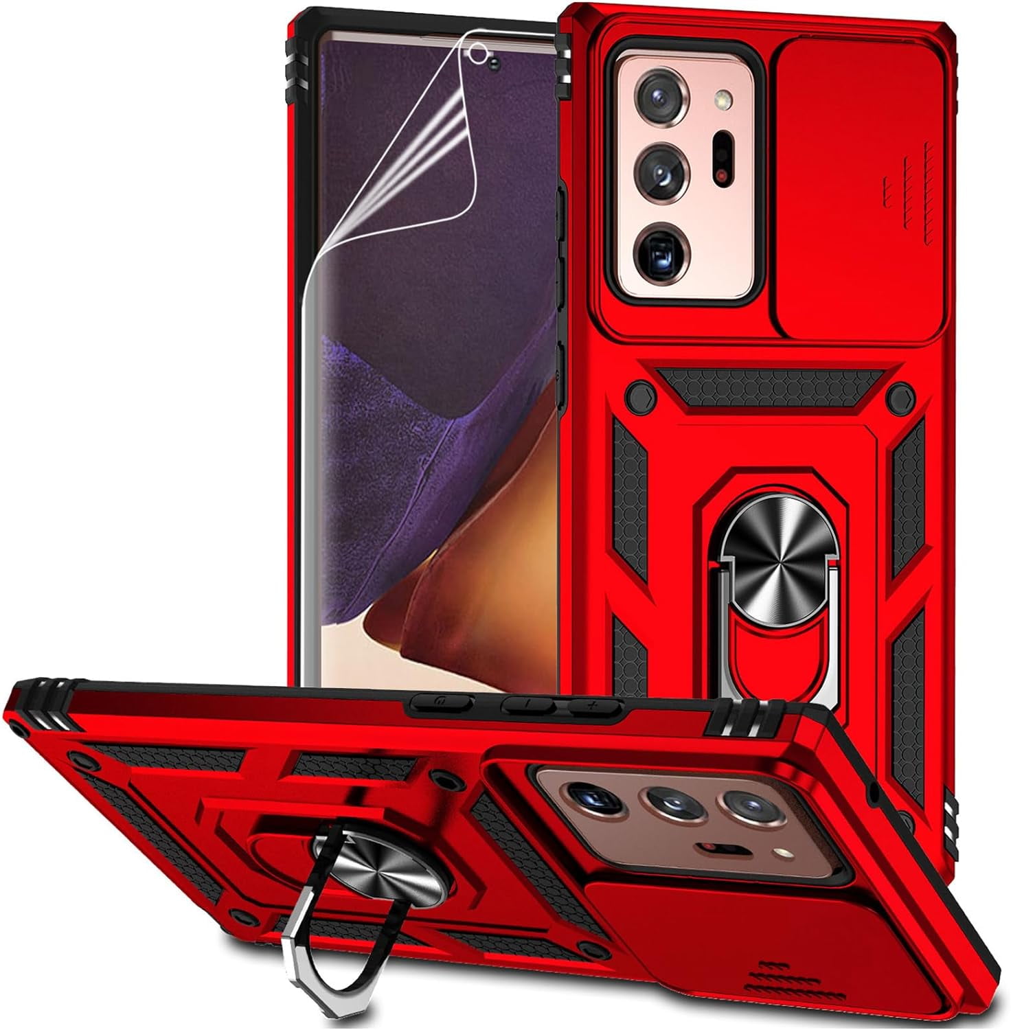 for Samsung Galaxy Note 20 Ultra Case with Camera Lens Cover HD Screen ...