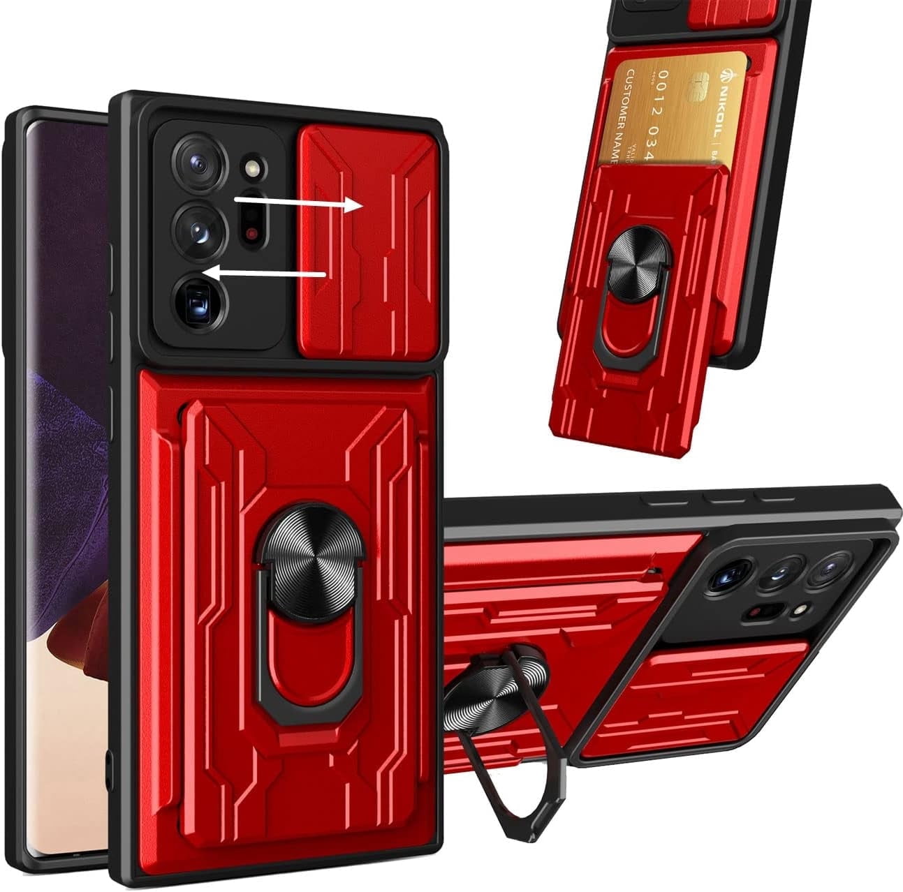 for Samsung Galaxy Note 20 Ultra Case, with Removable Kickstand & Card ...