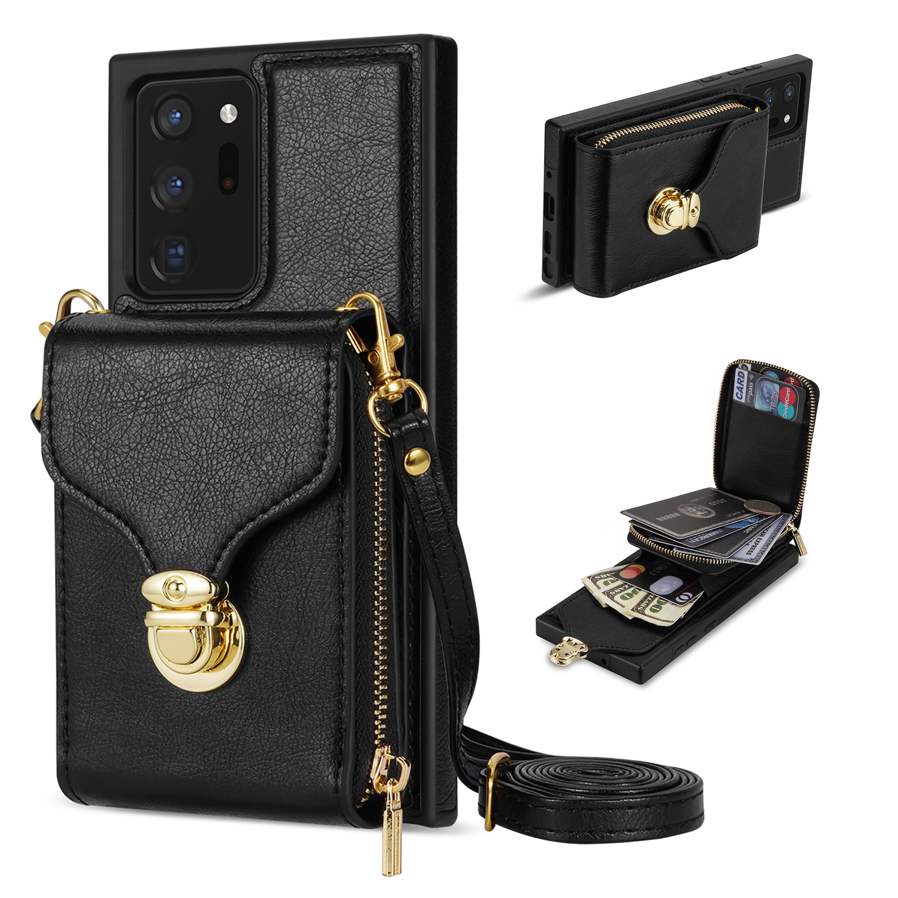 for Samsung Galaxy Note 20 Ultra Case Wallet with Shoulder Strap for ...