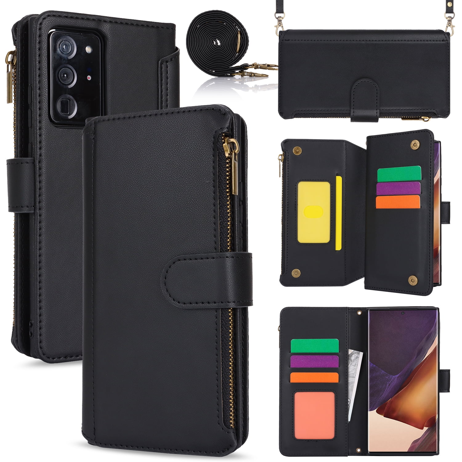 for Samsung Galaxy Note 20 Ultra Crossbody Wallet Case, RFID Blocking ...