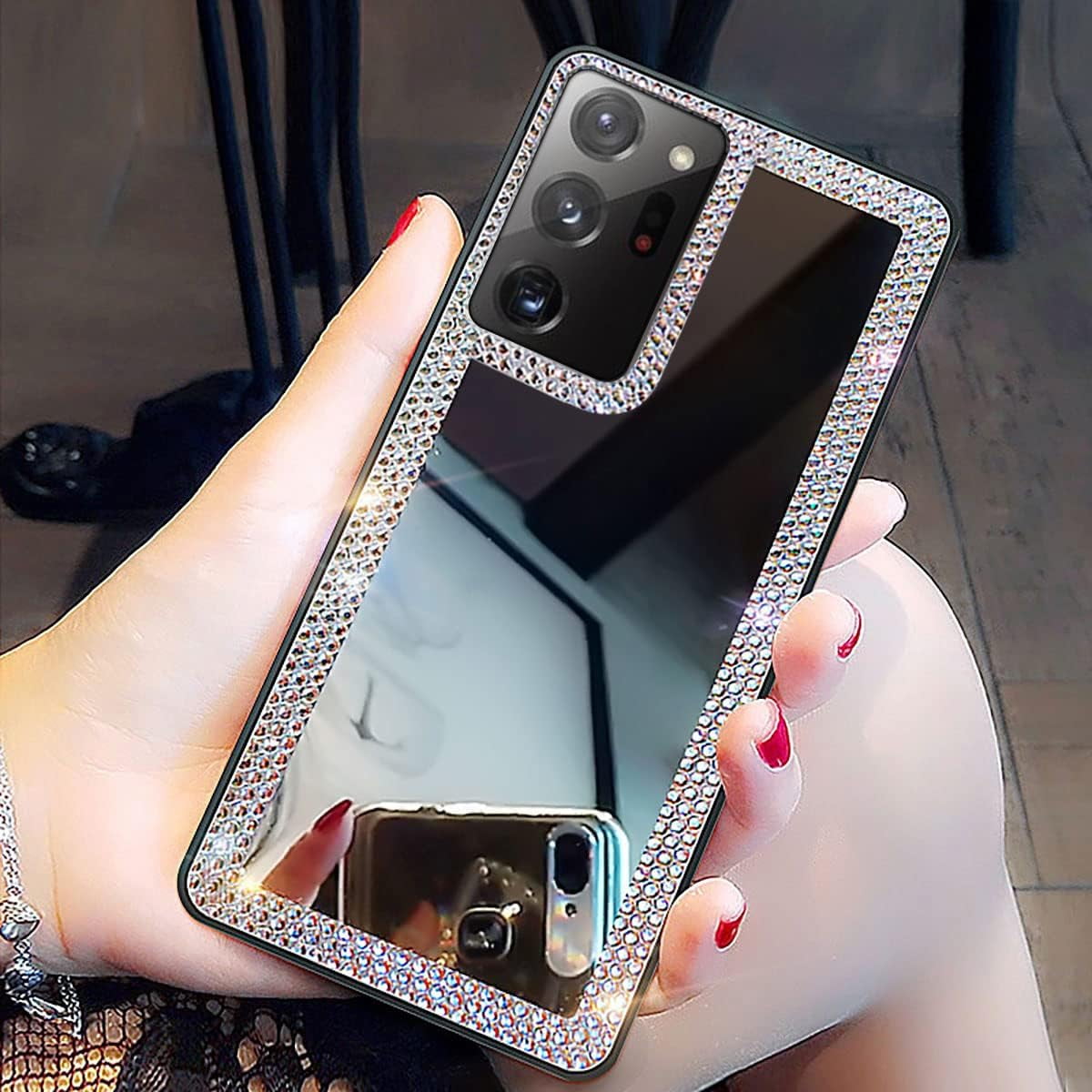 for Samsung Galaxy Note 20 Ultra Mirror Case for Women with Diamond ...
