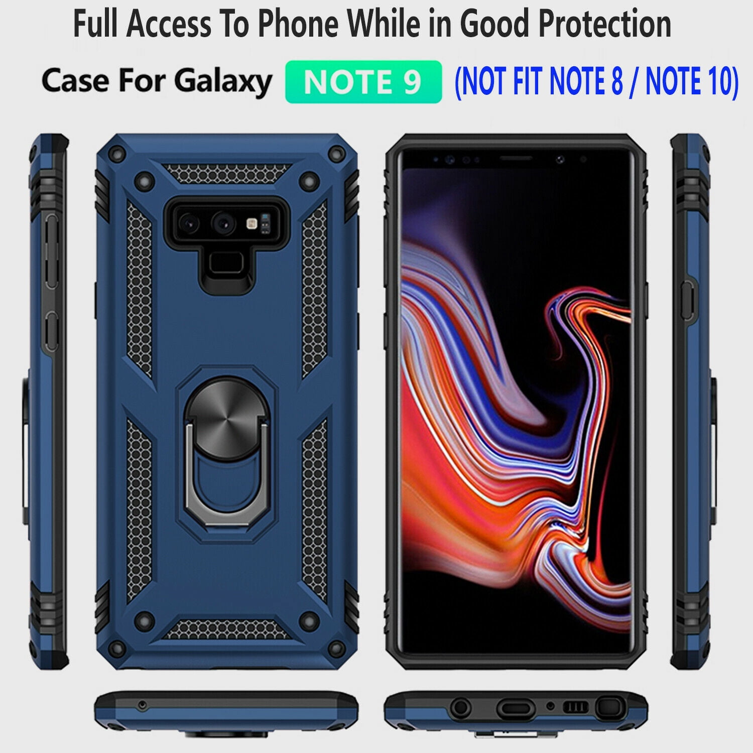 Samsung Galaxy Note 9 Case, STARSHOP Drop Protection Ring Kickstand ...