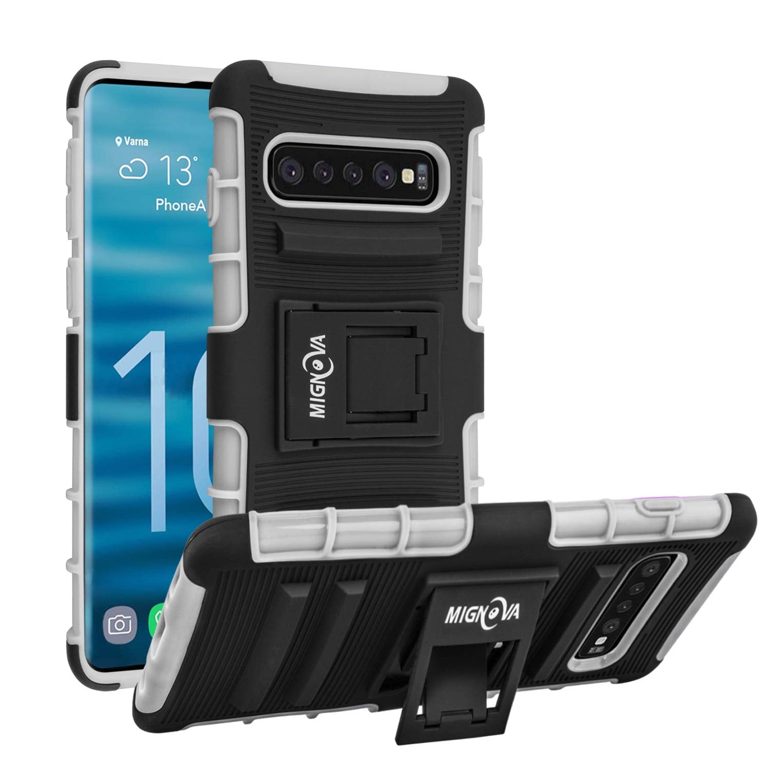 Samsung Galaxy S10 Case, Mignova Rugged Plastic Heavy Armor Holster ...