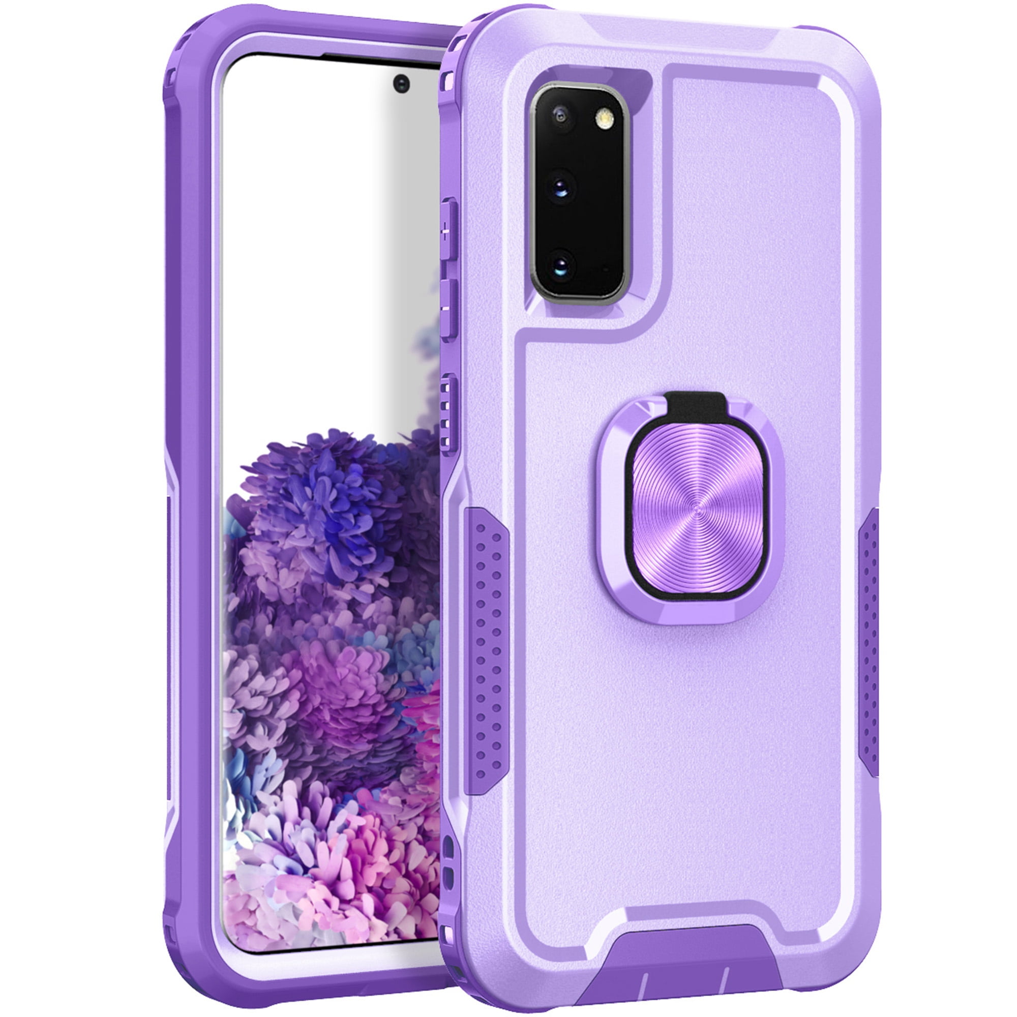 Samsung Galaxy S20 Case, Dteck Hybrid Rugged Shockproof Case with Ring Holder Kickstand ...