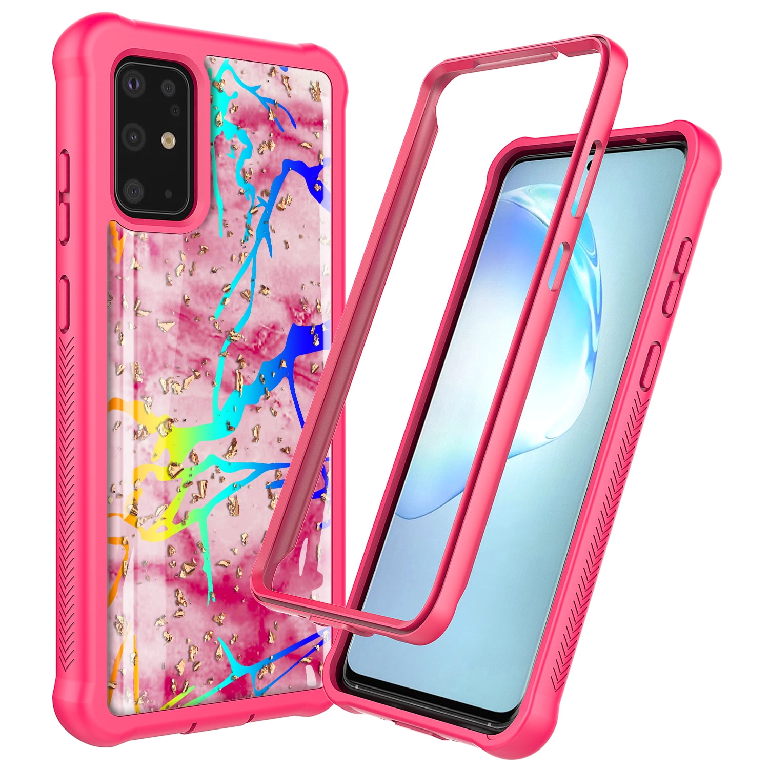 Samsung Galaxy S20 Case, KAESAR Hybrid Bling Glitter Sparkle Pink Marble Graphic Fashion Cute ...