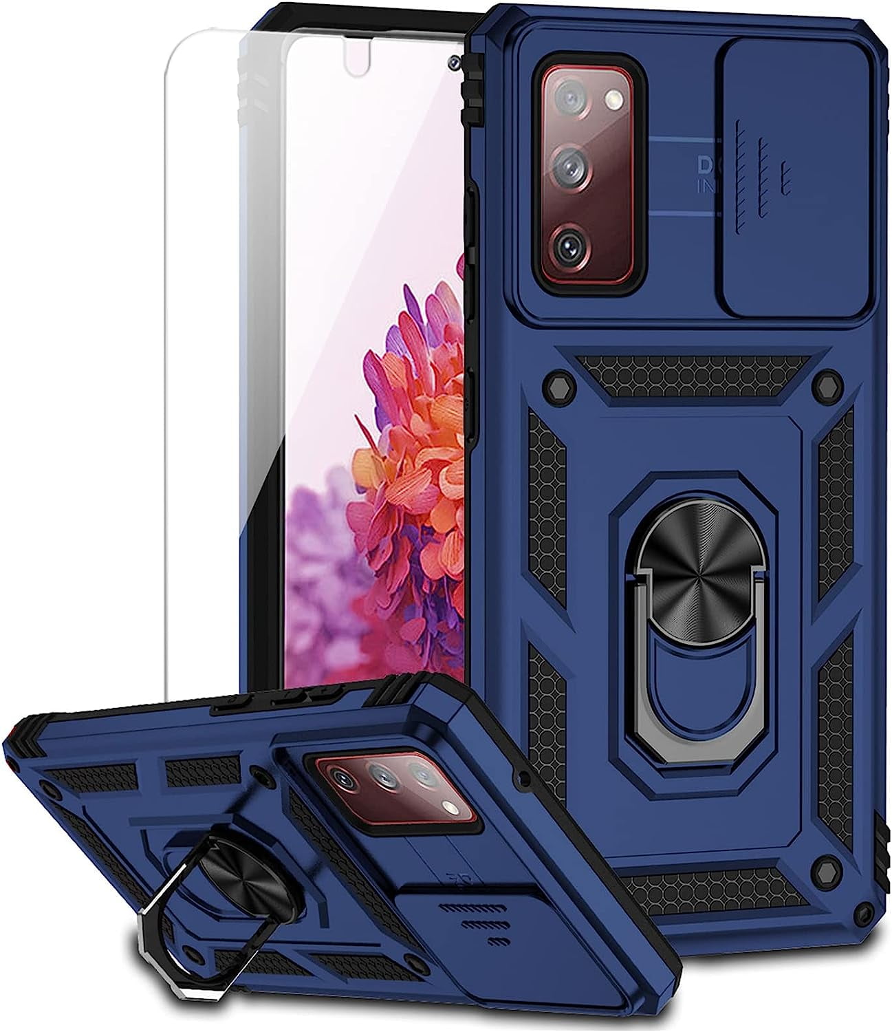 for Samsung Galaxy S20 FE 5G Case with Camera Lens Cover HD Screen ...