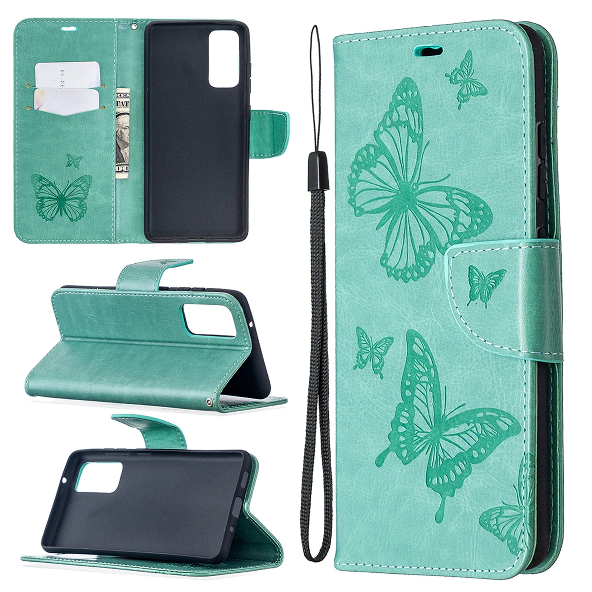 Samsung Galaxy S20 FE 5G Case, Dteck Embossed Butterfly PU Leather Magnetic Flip Wallet Case ...