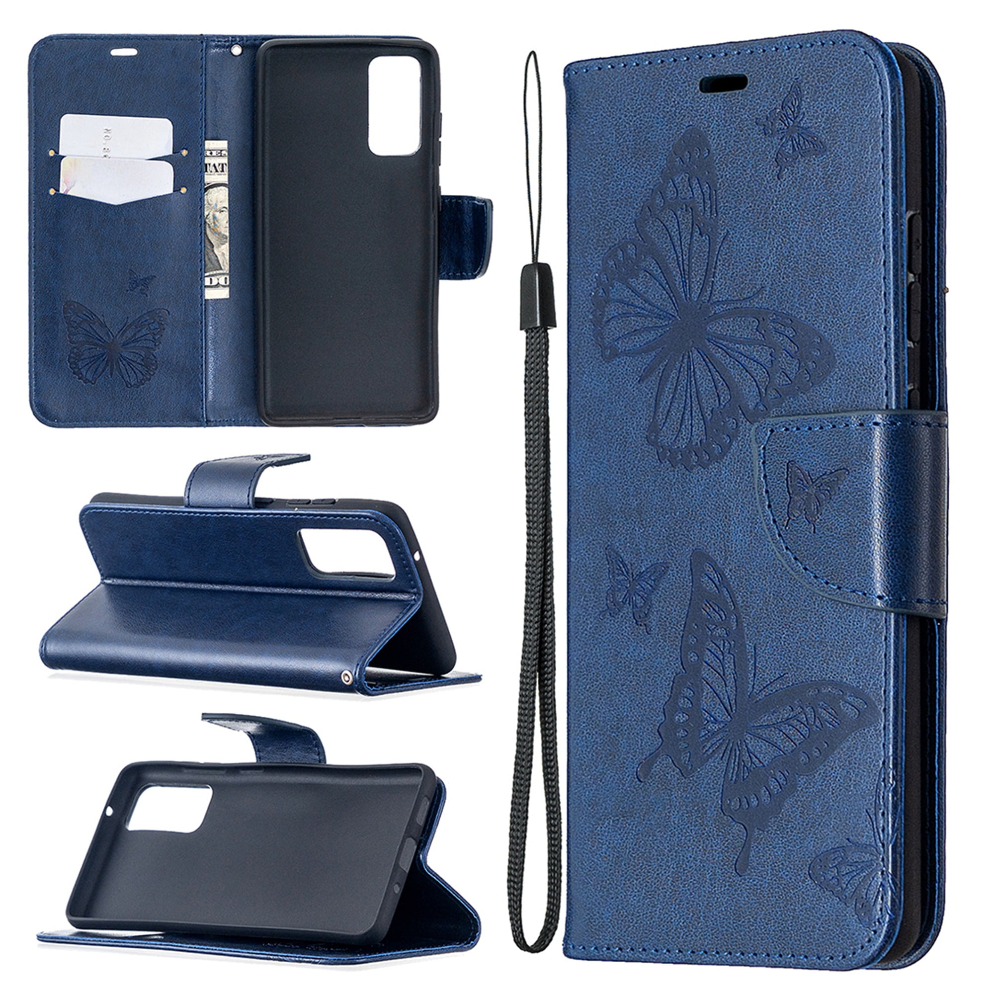 Samsung Galaxy S20 FE 5G Case, Dteck Embossed Butterfly PU Leather Magnetic Flip Wallet Case ...