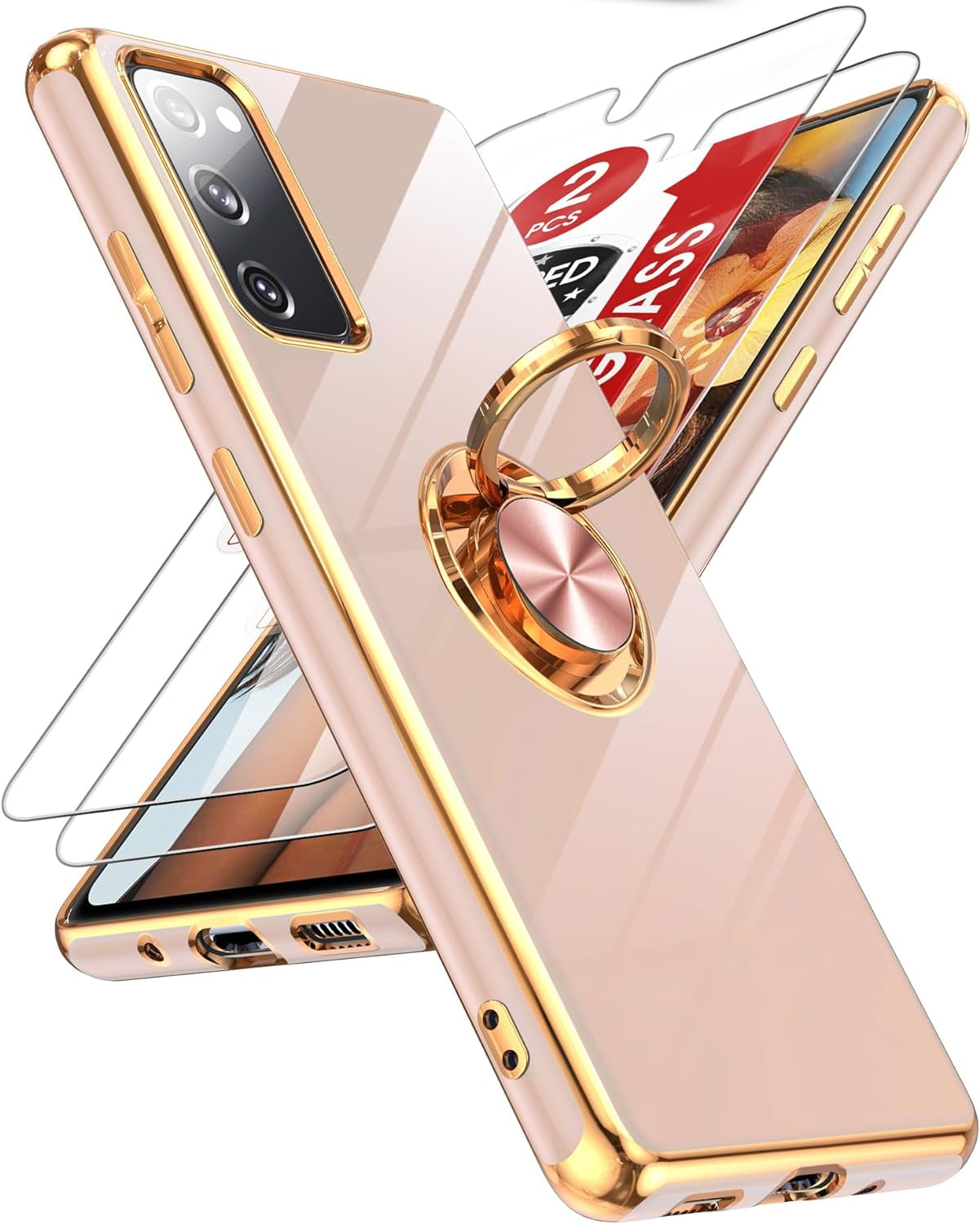 for Samsung Galaxy S20-FE-5G Case: S20FE/S 20FE Phone Case with Tempered Glass Screen Protector ...