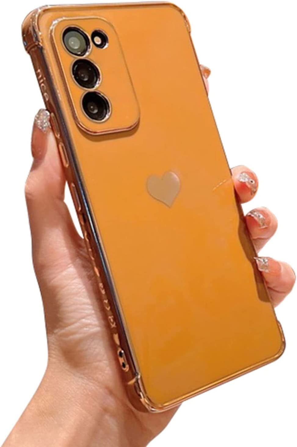 Samsung Galaxy S20 FE 5g Phone Case,Luxury Gold Plating Cute Love Heart Side Small Pattern Phone ...