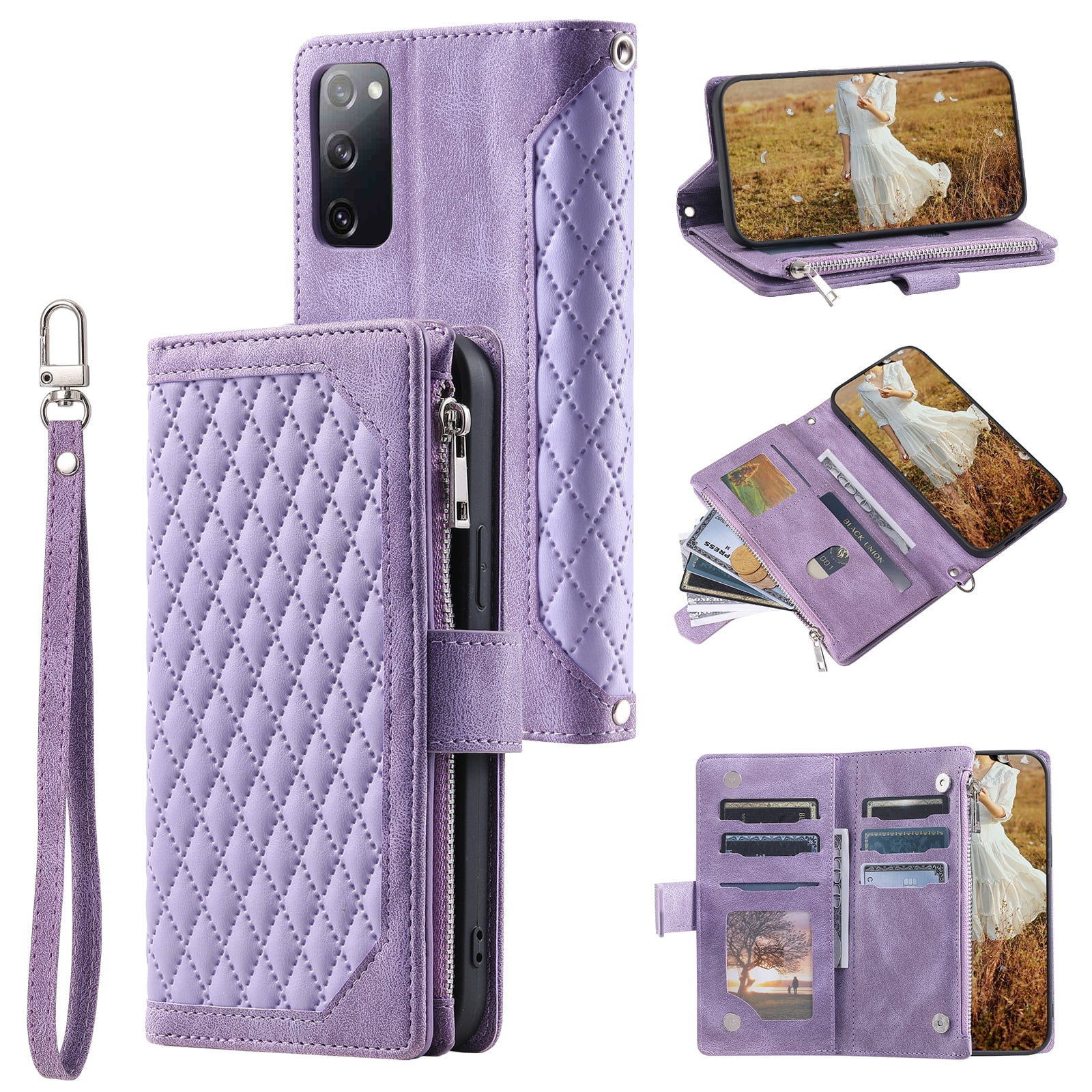 for Samsung Galaxy S20 FE Wallet Case, PU Leather Magnetic Flip Phone Case with Kickstand Card ...