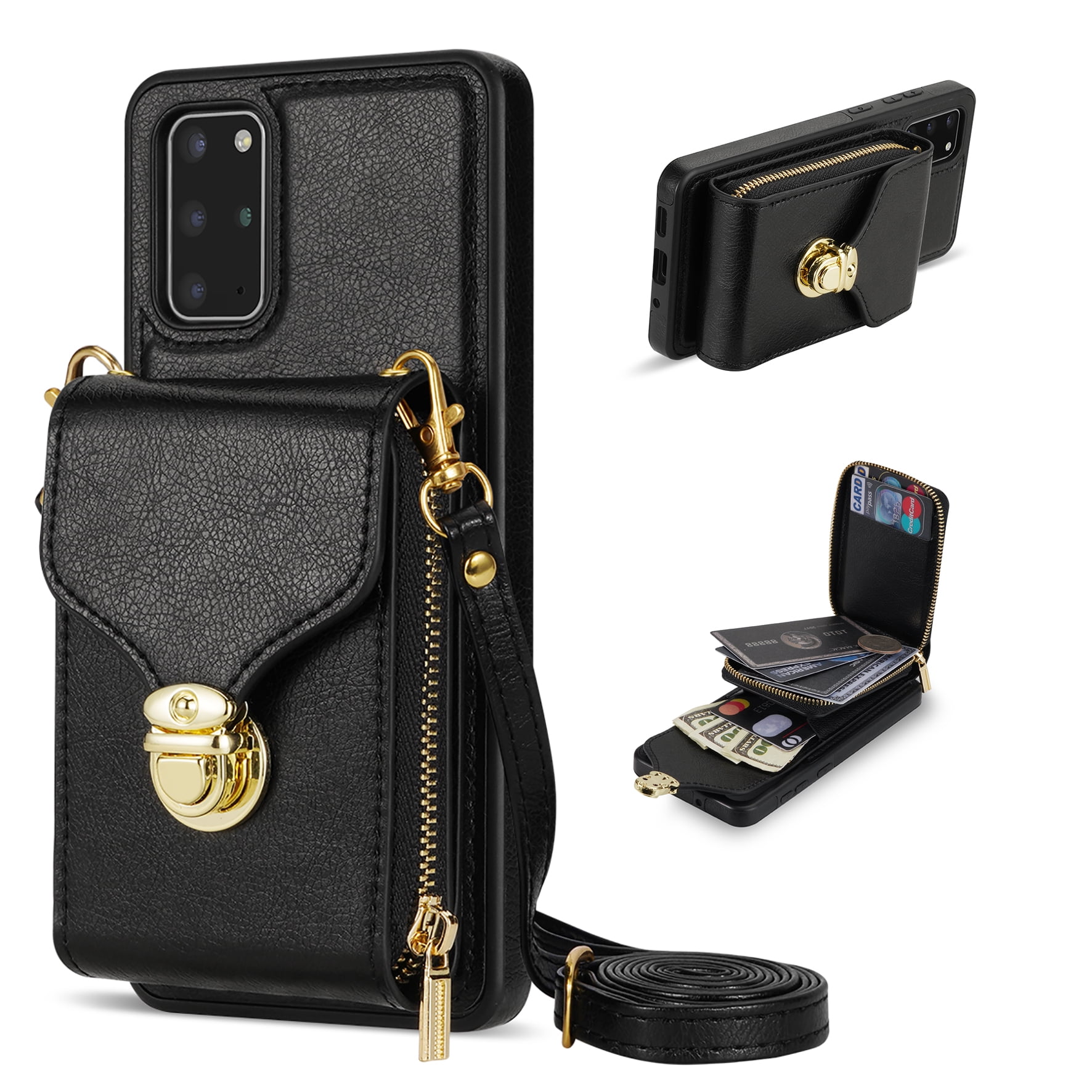 for Samsung Galaxy S20 Plus Case Wallet with Shoulder Strap for Women ...