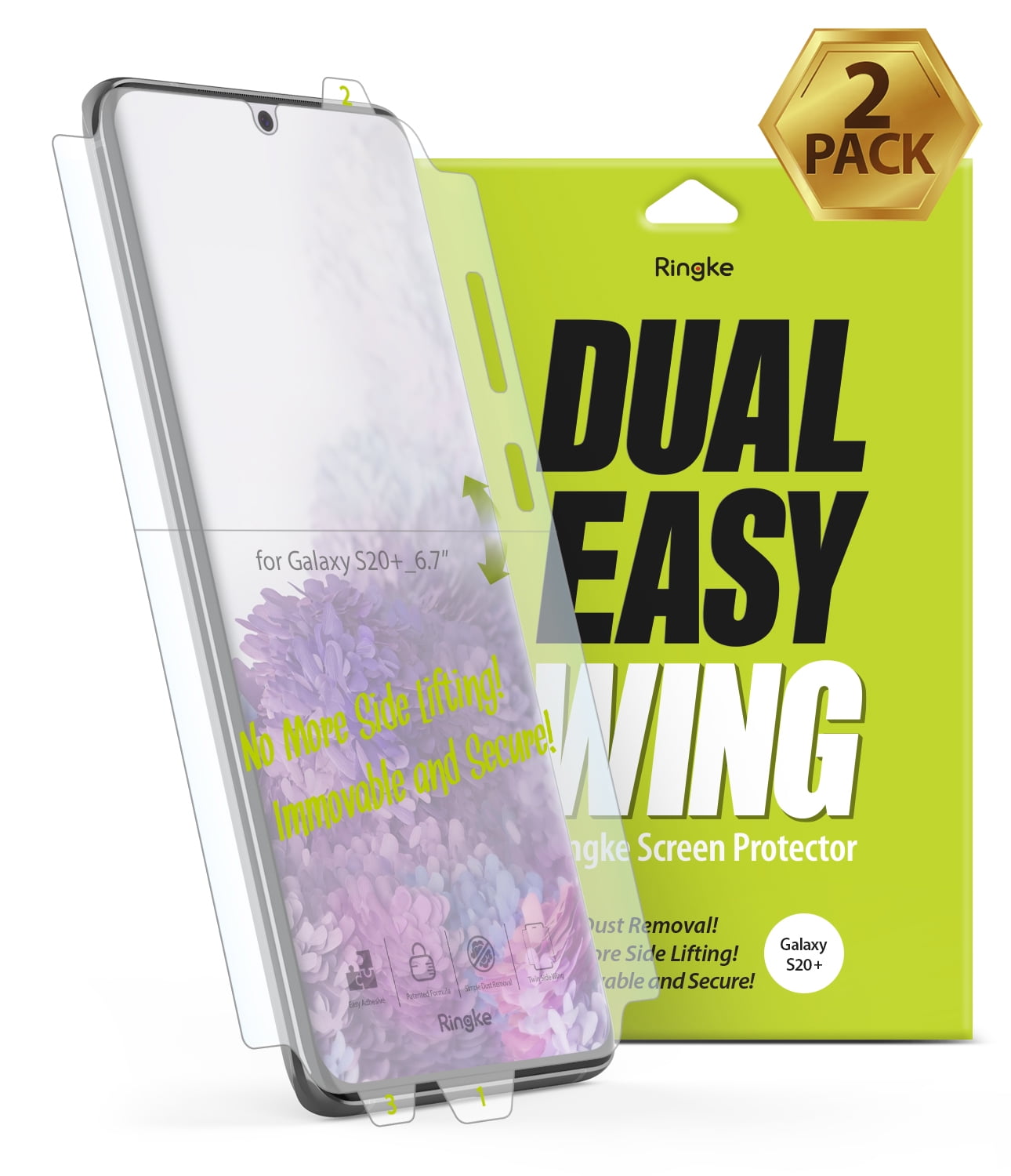 Samsung Galaxy S20 Plus Screen Protector (6.7"), Ringke [Dual Easy Wing ...