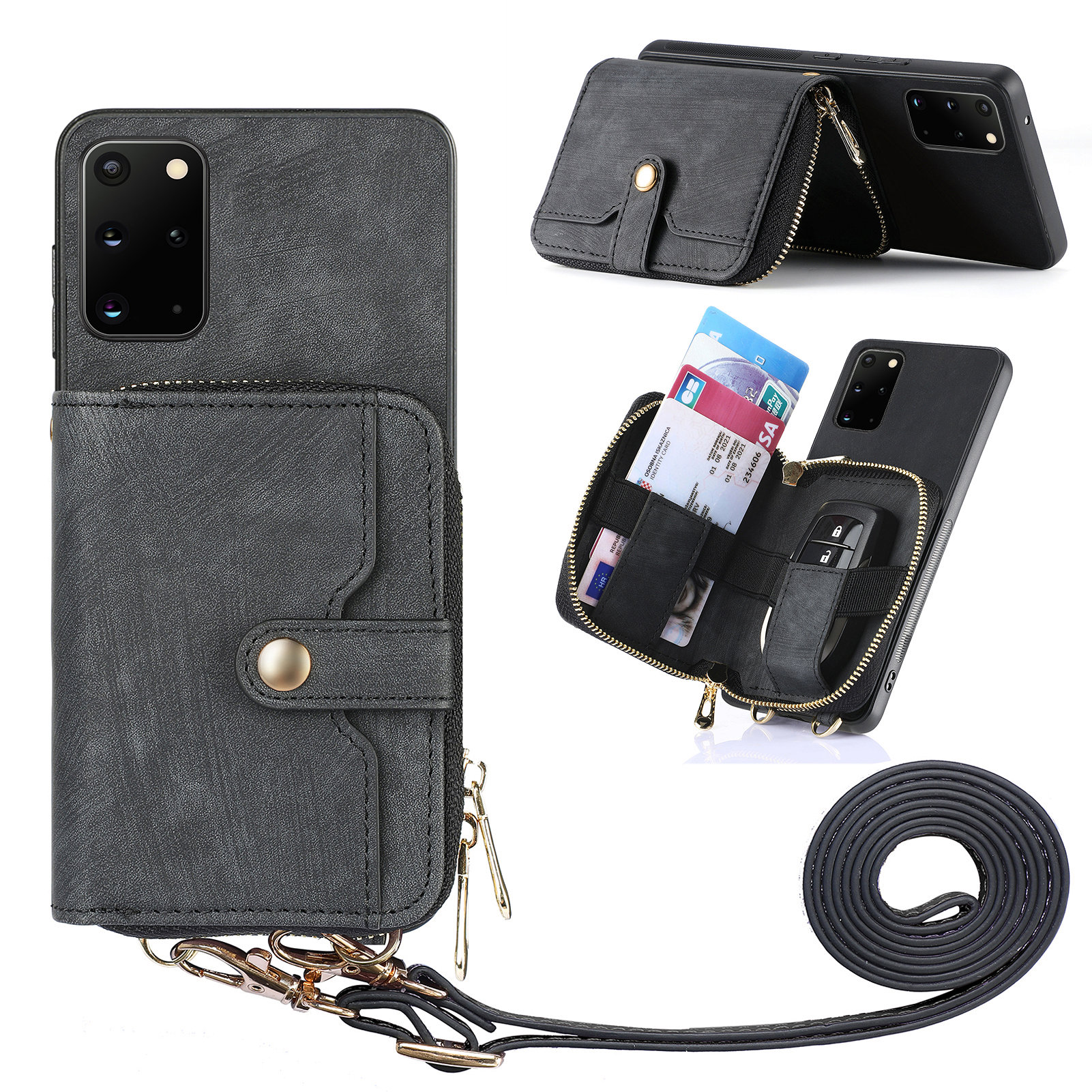 for Samsung Galaxy S20 Plus Wallet Case, Crossbody Phone Purse with ...