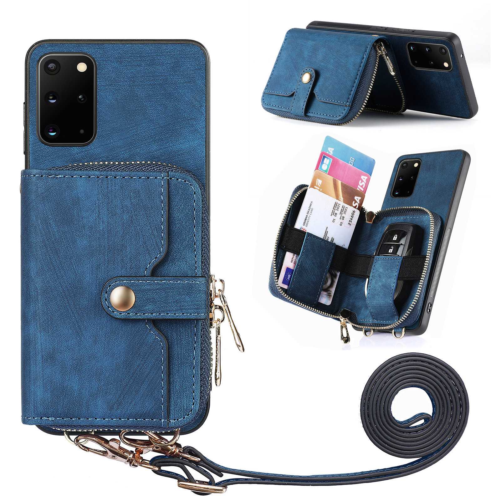 for Samsung Galaxy S20 Plus Wallet Case, Crossbody Phone Purse with ...