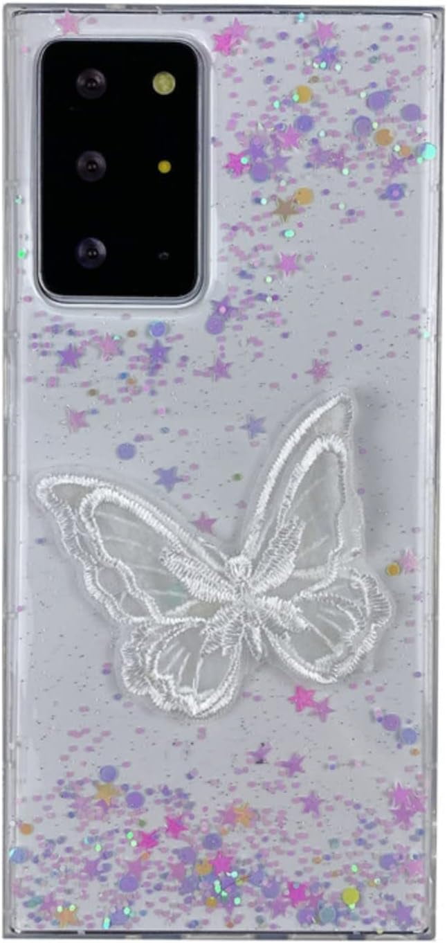 for Samsung Galaxy S20 S10 Ultra Plus Lite Case, Soft TPU Phone Case, Shiny Clear Lace Butterfly ...