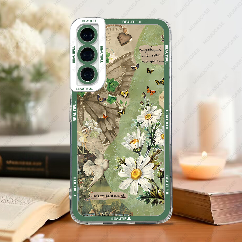 Samsung Galaxy S20 S21 S22 S23 S24 FE Plus Ultra Phone Case Green Retro ...