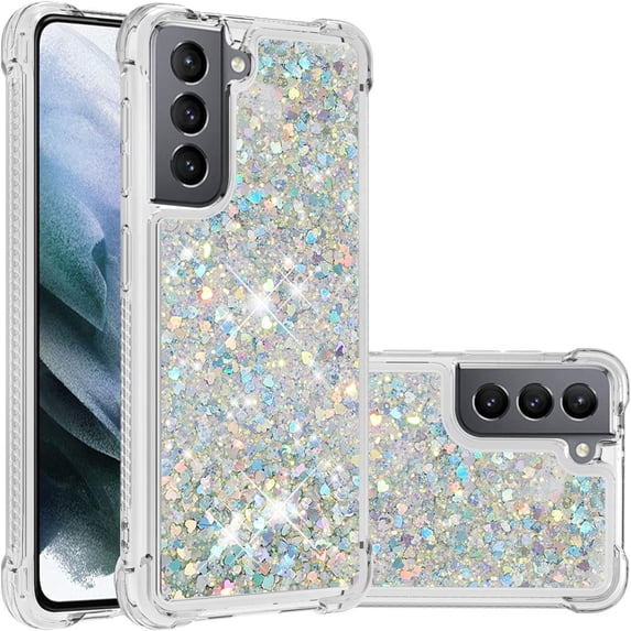 Samsung Galaxy S21 5G Case, Bling Glitter Liquid Clear Case Floating ...