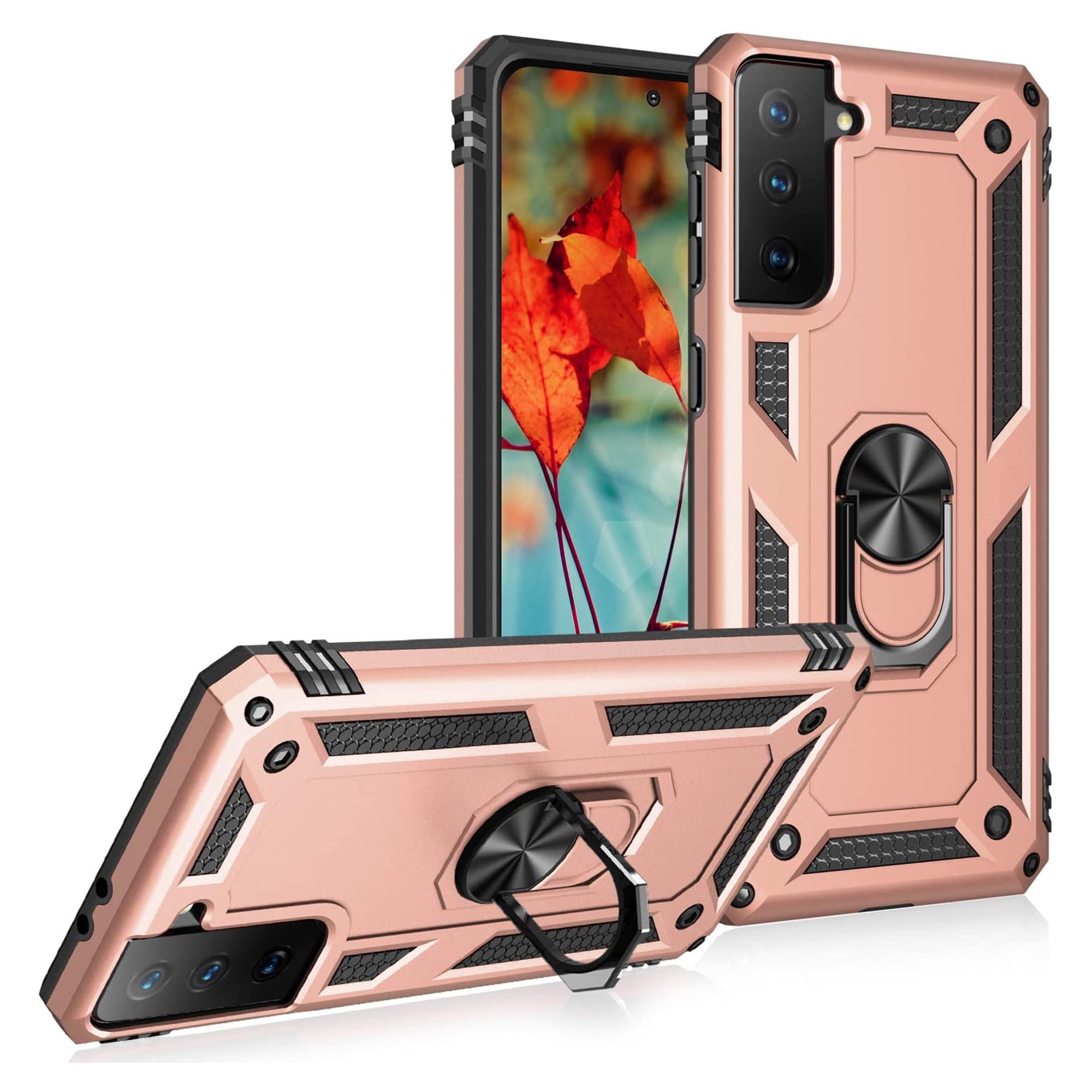 Samsung Galaxy S21+ 5G Case, Dteck Hybrid Rugged Shockproof Case with 360 Degree Rotation Ring ...