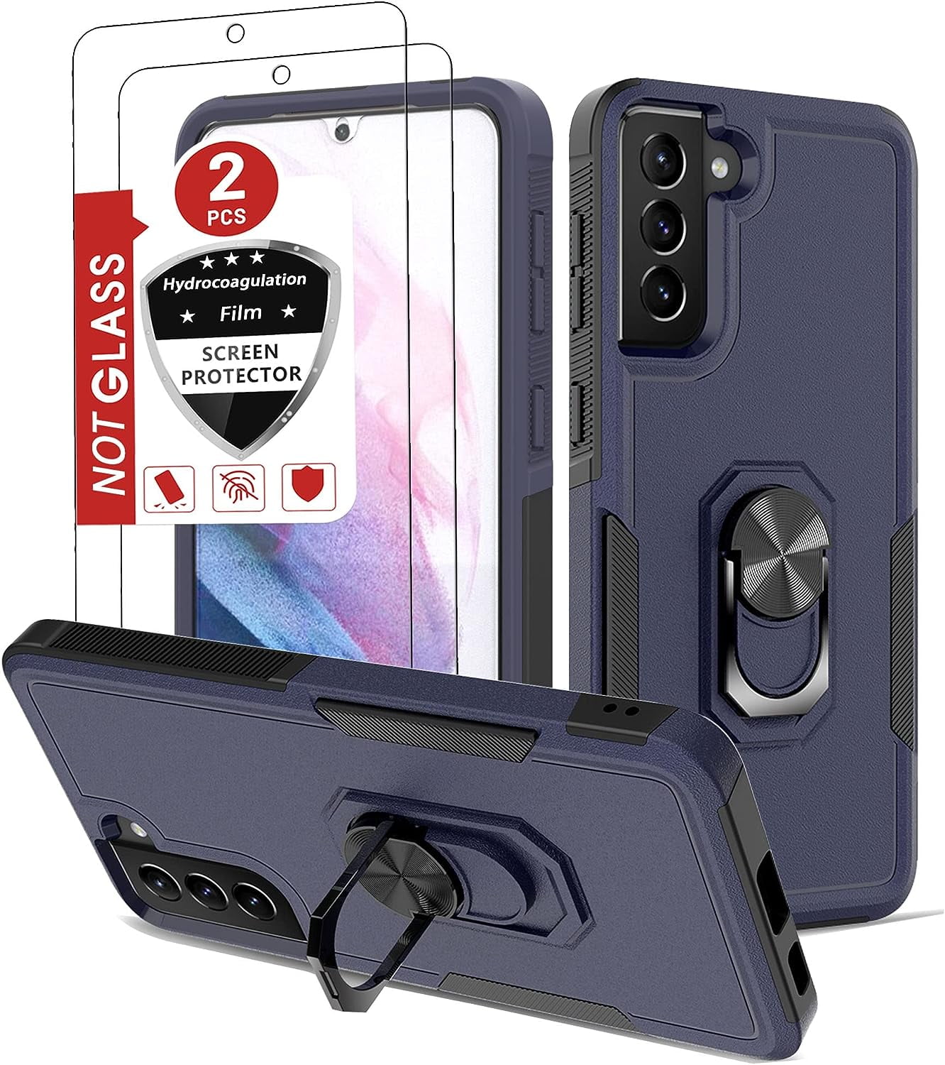 Samsung Galaxy S21+ 5G Case: Dual Layer Shockproof Magnetic Kickstand Cell Phone Cover ...