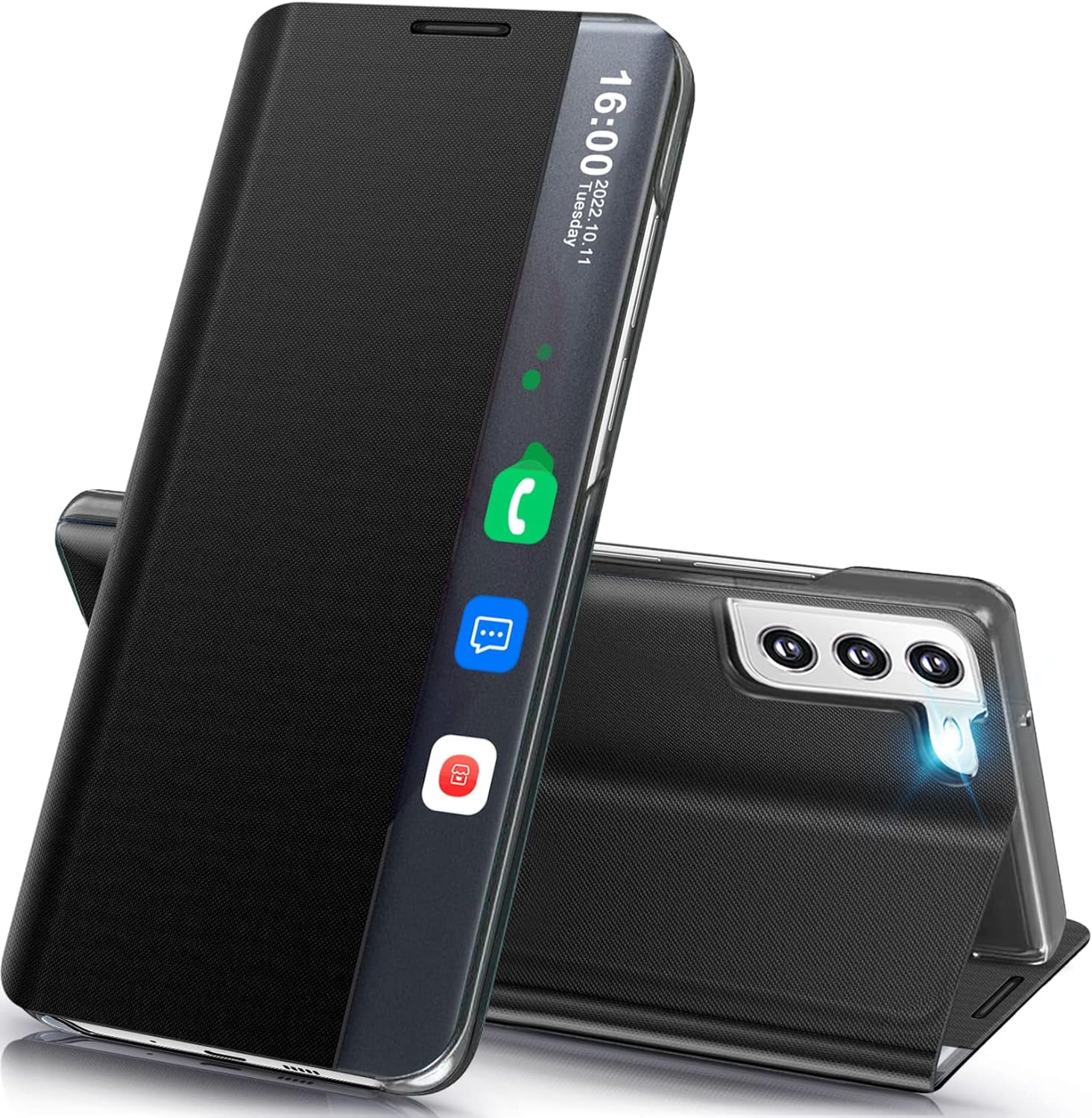 for Samsung Galaxy S21 5G Case View Clear Smart Window Leather for ...