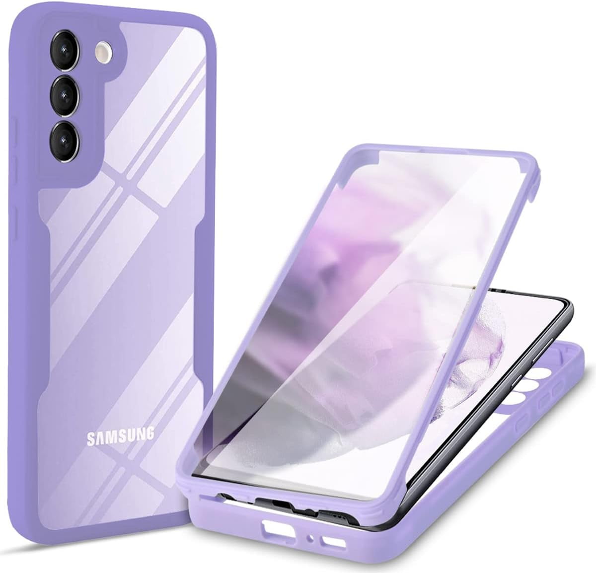 for Samsung Galaxy S21 5G Clear Case with Screen Protector, Slim ...