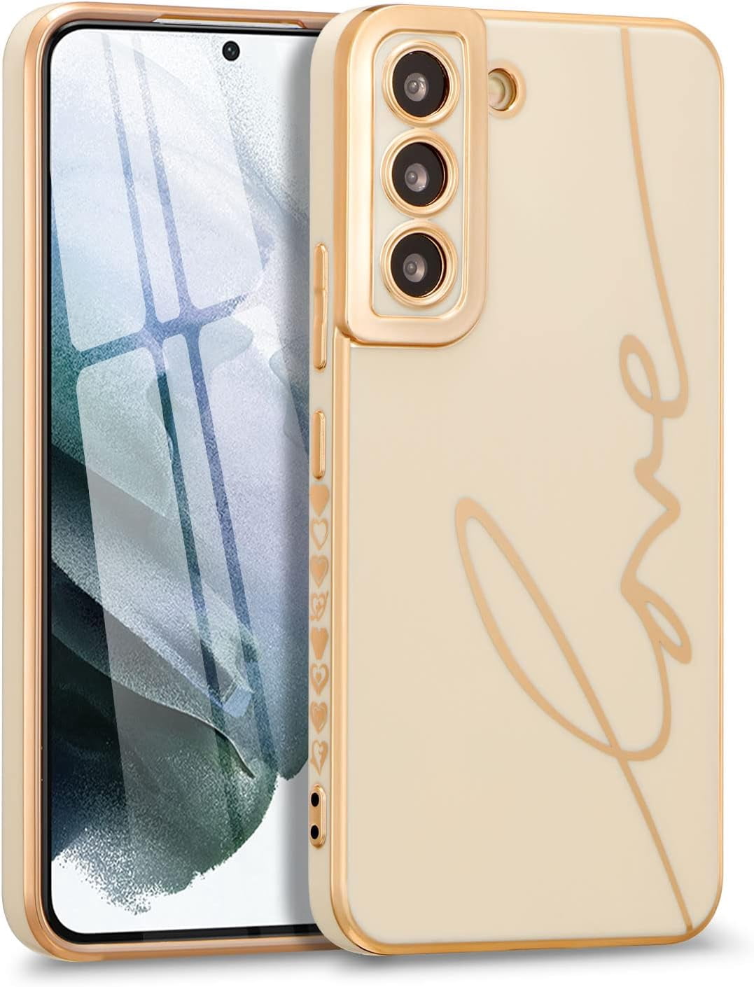 Samsung Galaxy S21 Case Luxury Plating Case Cover,Cute Love Heart Phone ...