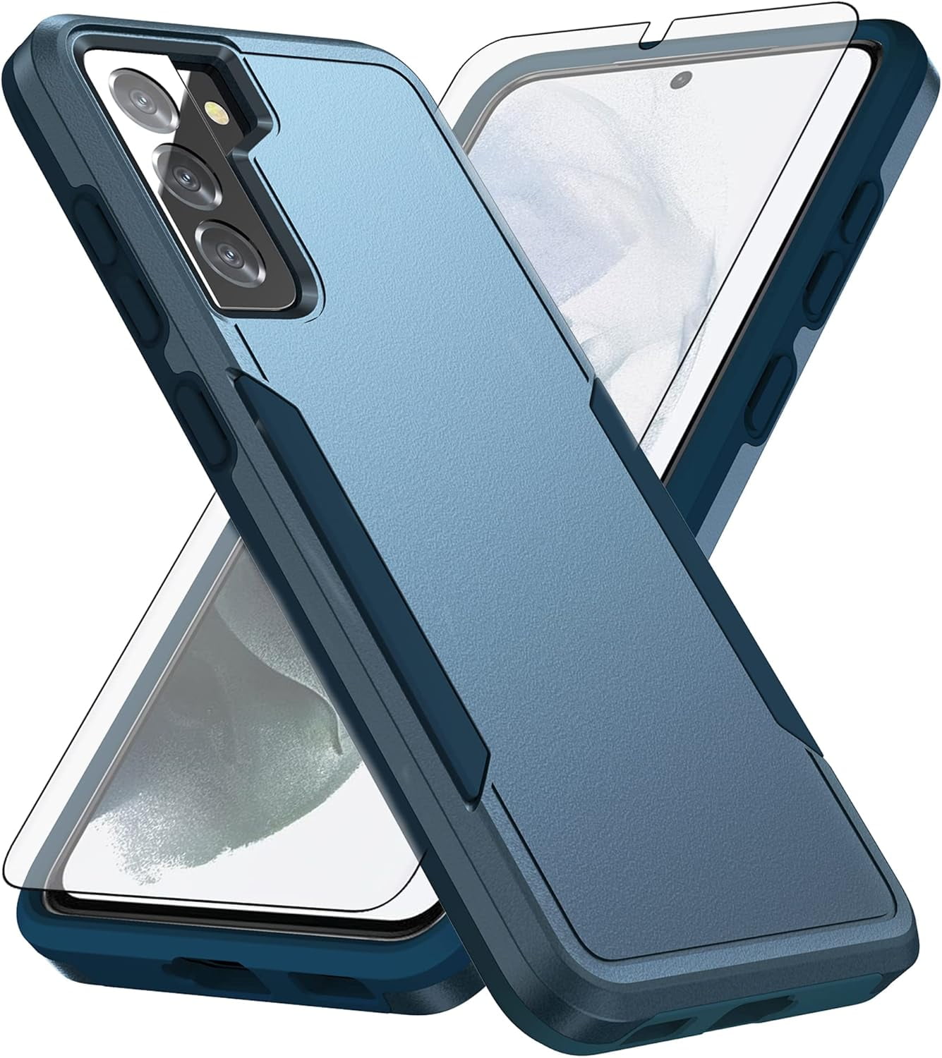 Samsung Galaxy S21 Cell Phone Case with Tempered Glass Screen Protector ...