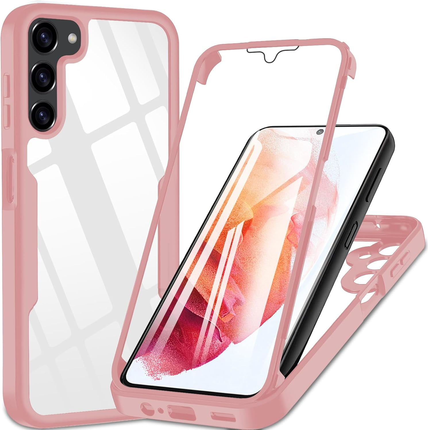 for Samsung Galaxy S21 Clear Case, 360° Full Body Protective Shockproof ...