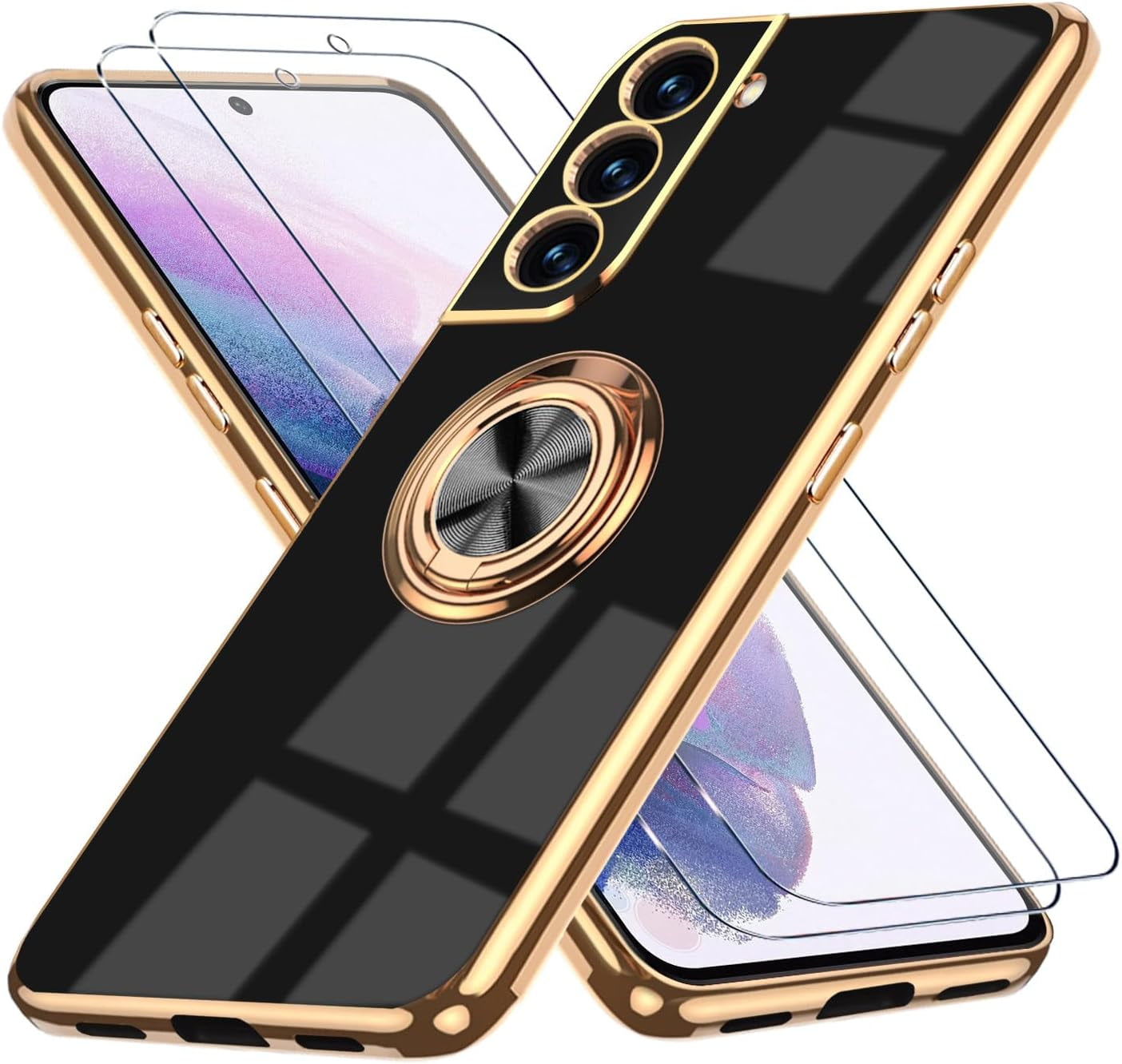 for Samsung Galaxy S21 FE 5G Case, with 2 Screen Protector, Built-in ...